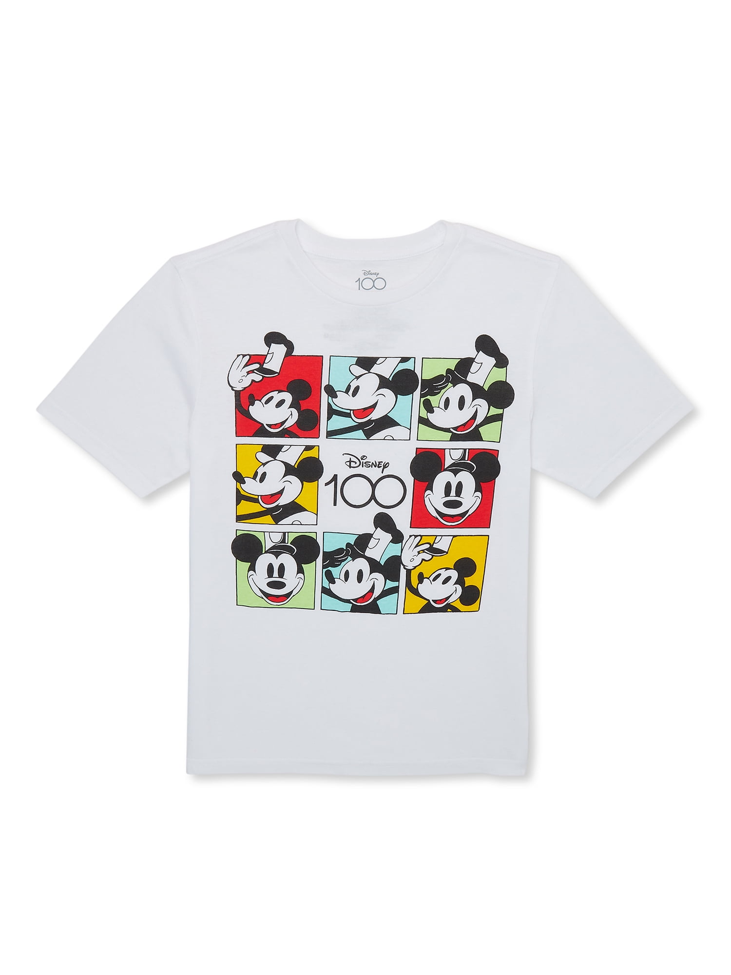 Disney Boys Mickey Mouse 100 Years Graphic T-Shirt Short Sleeve Crew ...