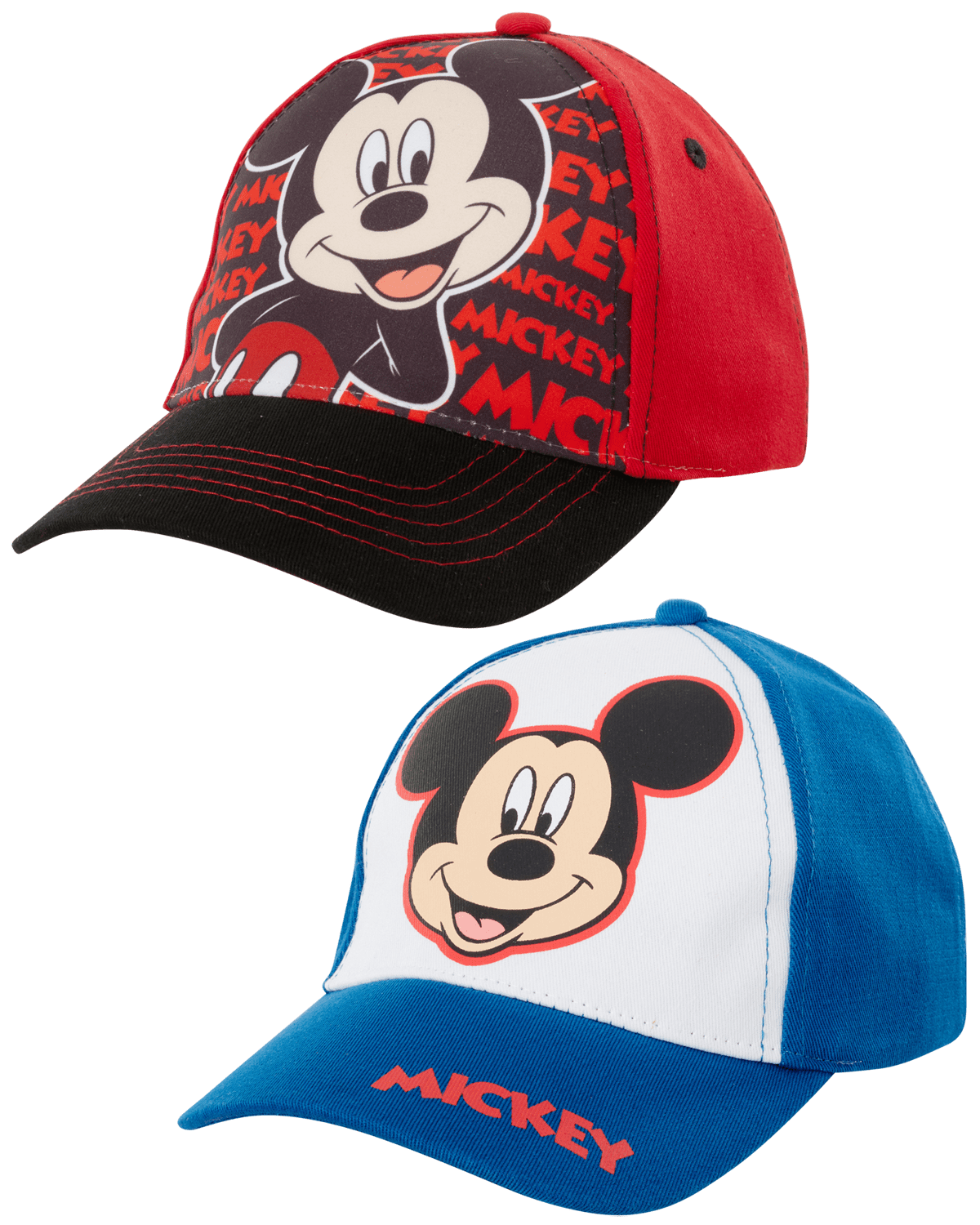 Disney Kids' Mickey Mouse Baseball Cap - Pack of 2, 3D Ears, Curved ...