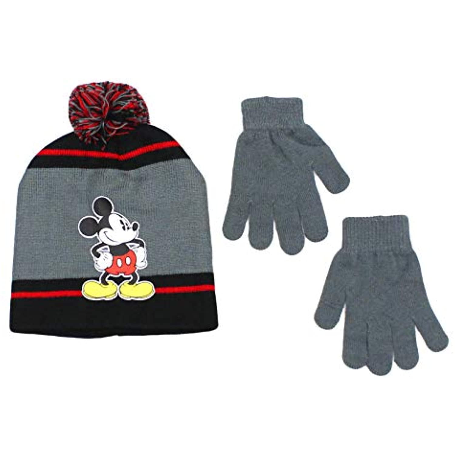 Disney Boys Mickey Mouse Hat and Glove Set (Charcoal) - Walmart.com