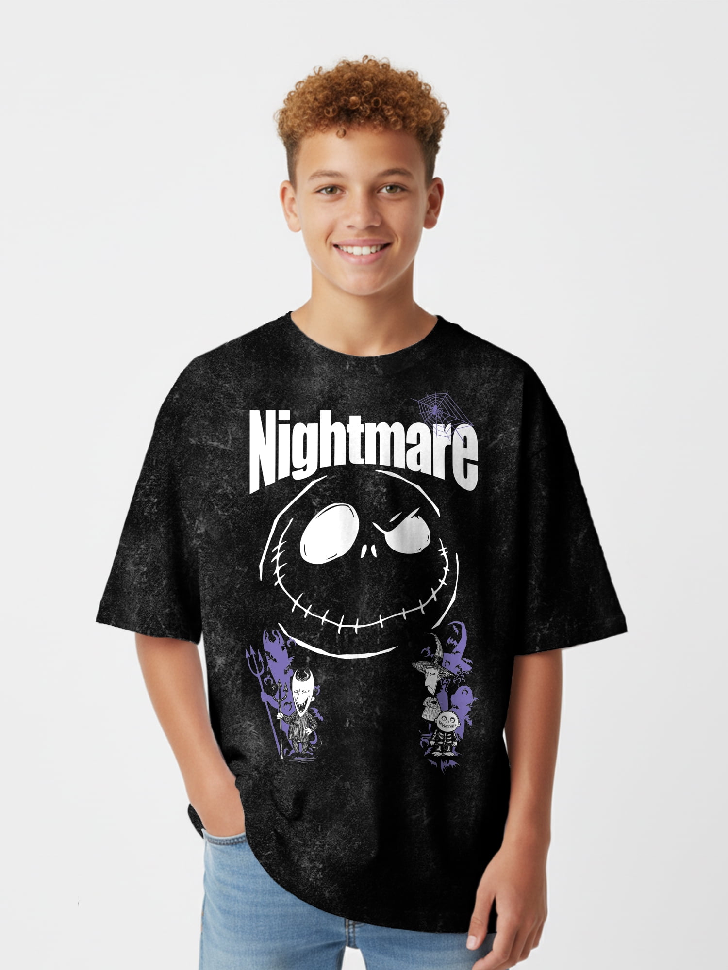 Disney Boys Nightmare Before Christmas Jack Mineral Wash Graphic T-Shirt, Sizes XS-XXL - Walmart.com