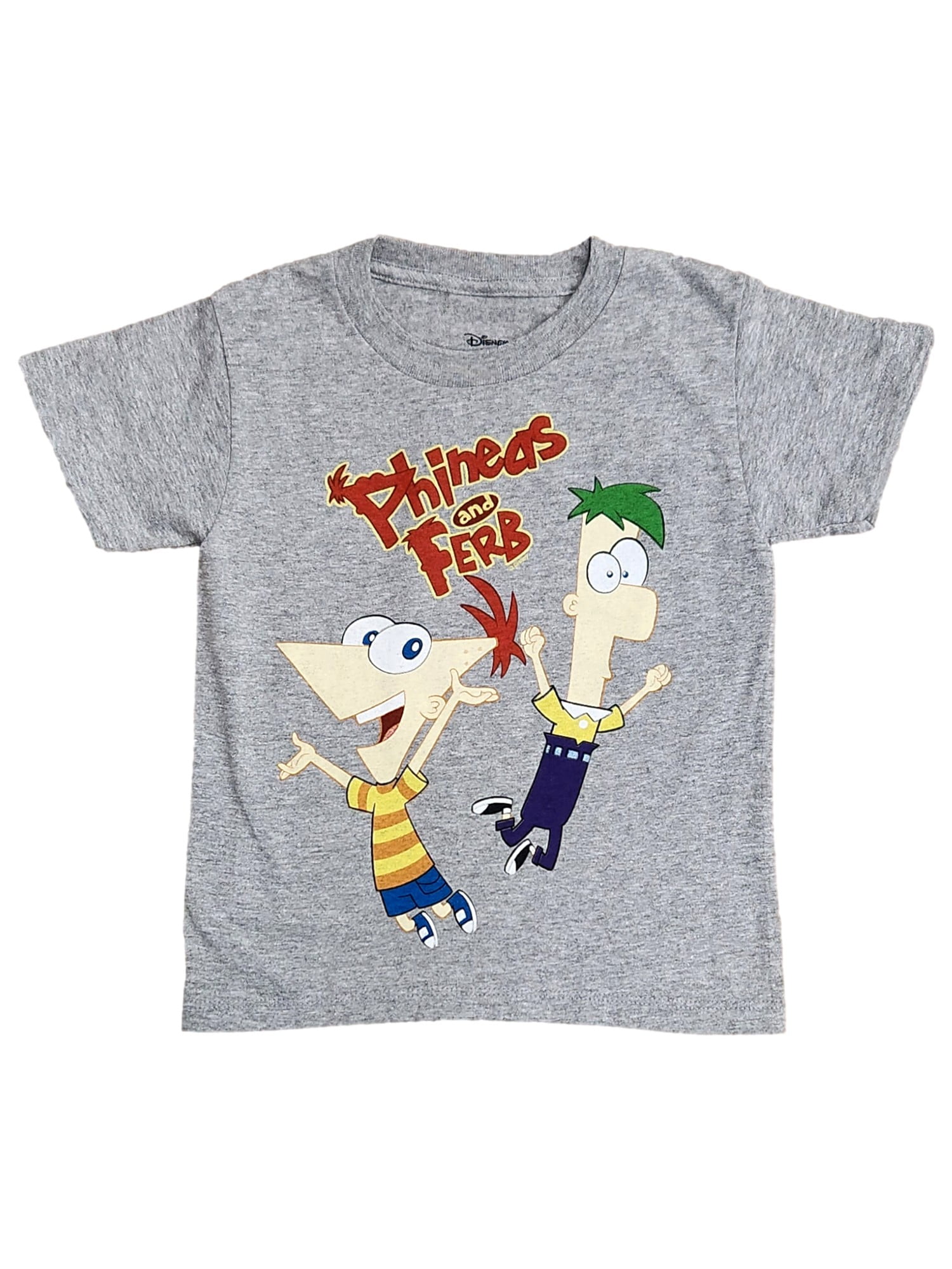 Disney Boys Phineas and Ferb Gray Short Sleeve T-Shirt Tee Shirt Size 4 ...