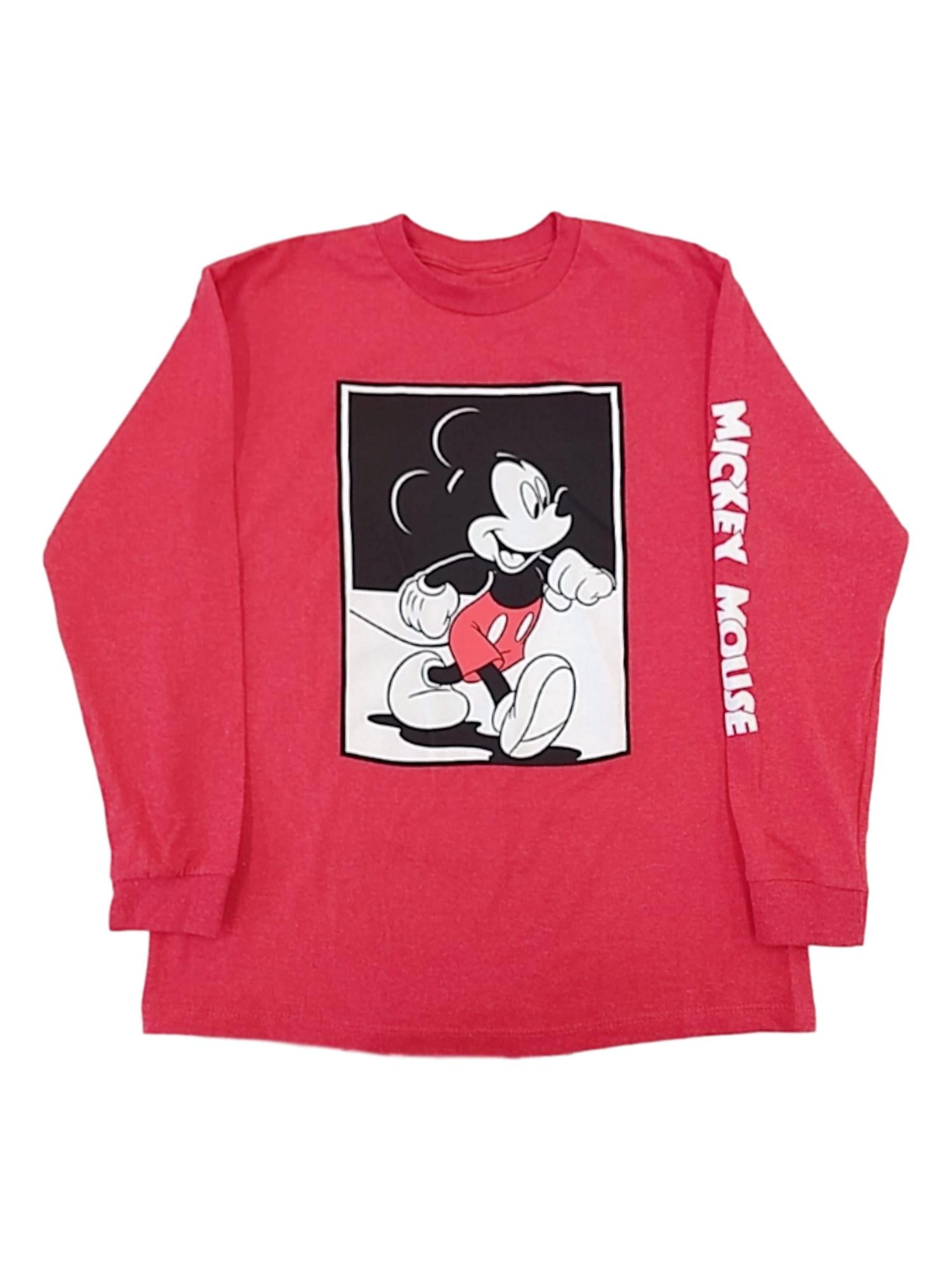 Disney Boys Red Mickey Mouse Long Sleeve Shirt T-Shirt Small - Walmart.com