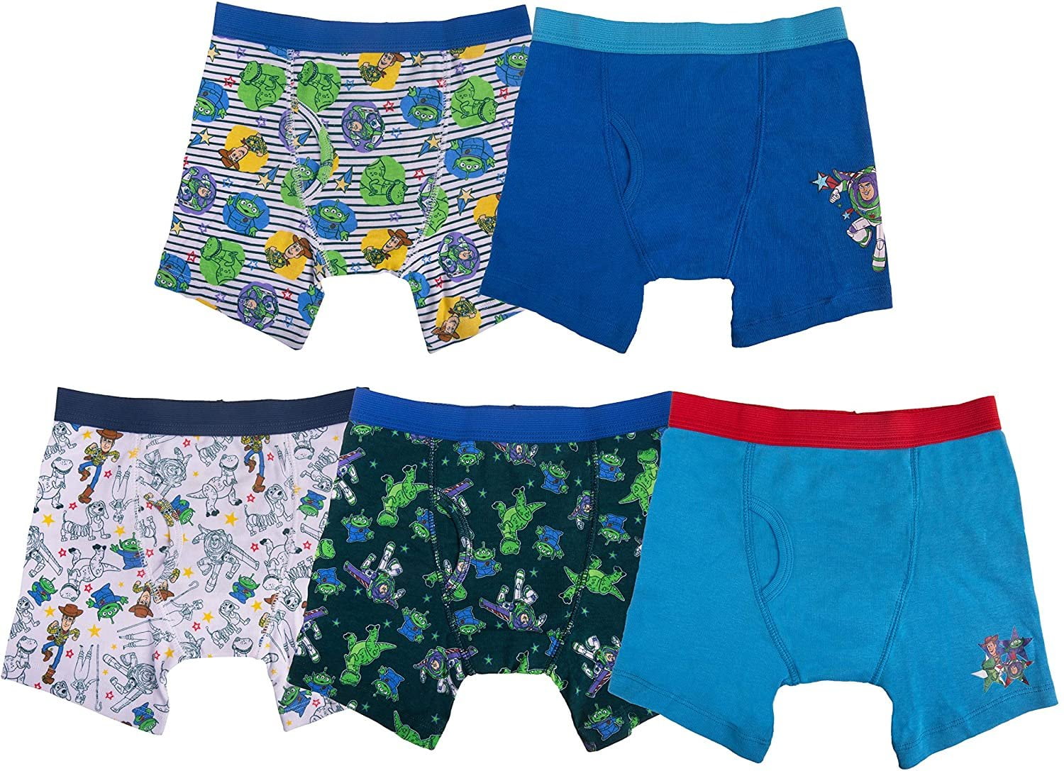 Disney Boys' Toy Story Boxer Briefs Multipack, ToyMovie 5pack, 2T/3T ...