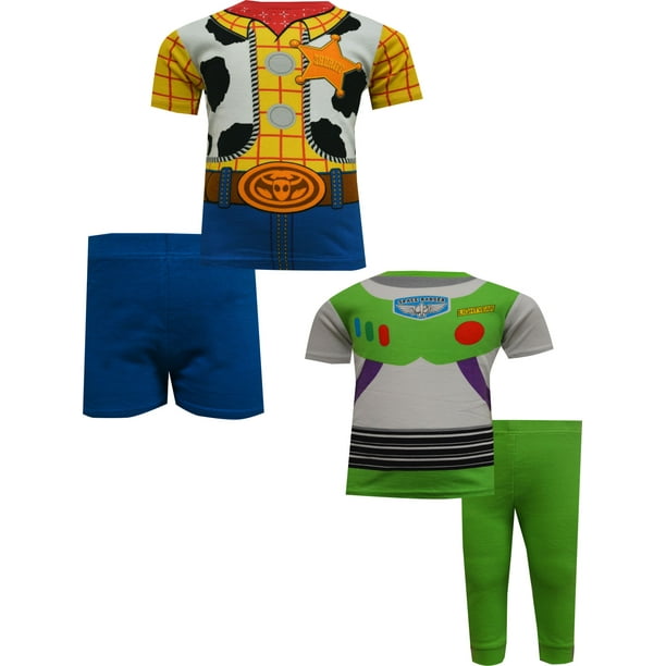 Disney Pixar Toy Story Boys 4 Pc Cotton Pajamas Set - Buzz Lightyear ...