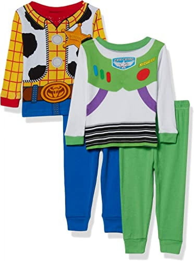 Disney Boys' Toy Story Pajamas, Snug Fit Cotton, Buzz and Woody, Multi ...