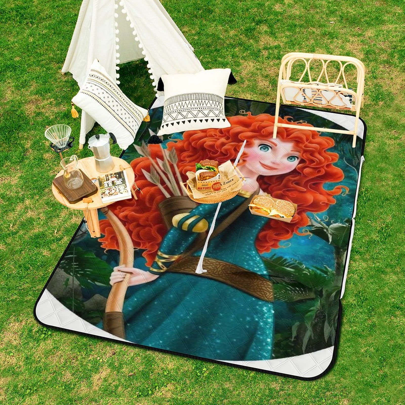 Disney-Brave Merida Extra Large Picnic Outdoor Blanket,59 x 39 ...