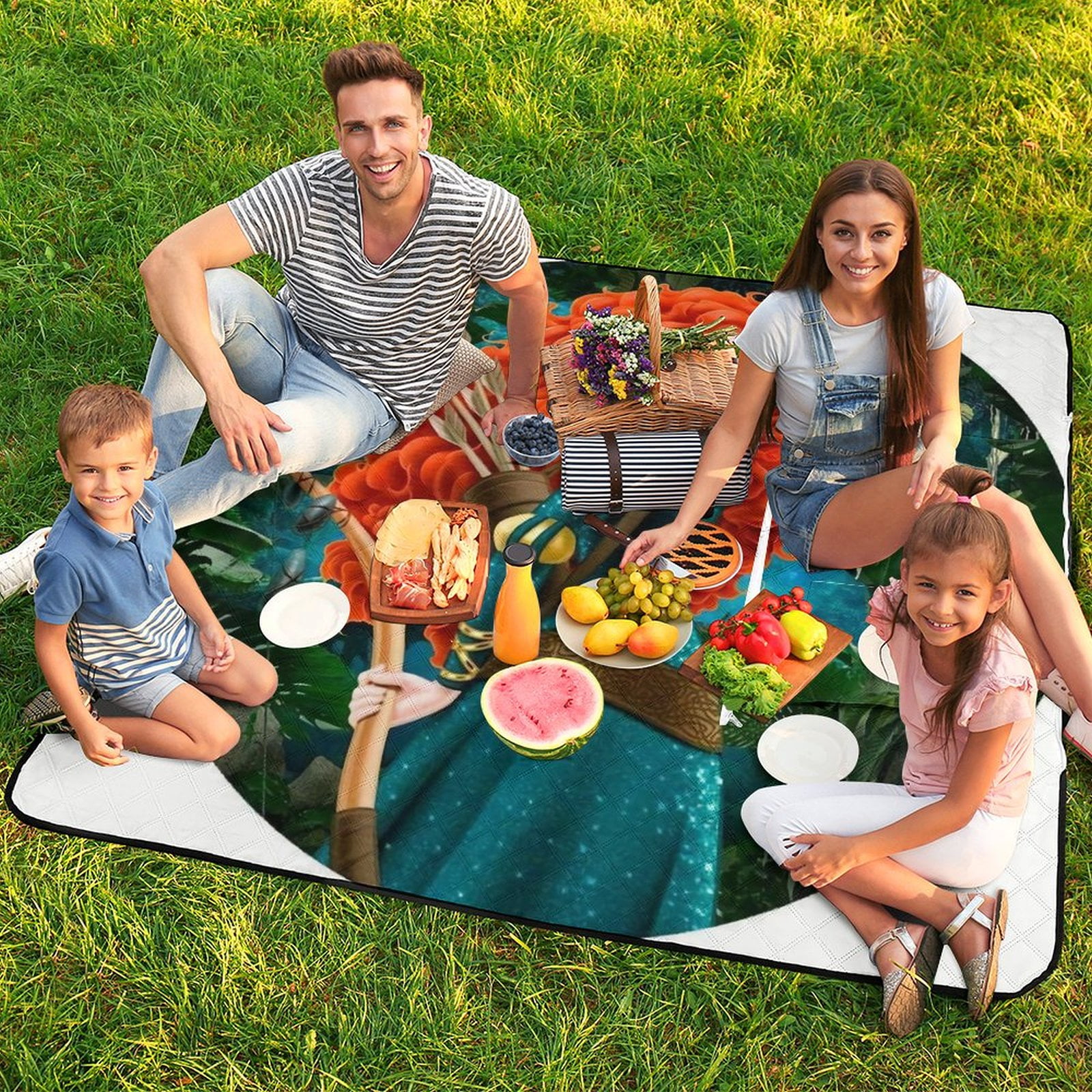 Disney-Brave Merida Extra Large Picnic Outdoor Blanket,59 x 59 ...