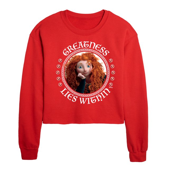 Disney Brave - Merida Greatness Lies Within - Juniors Cropped Crew Neck ...