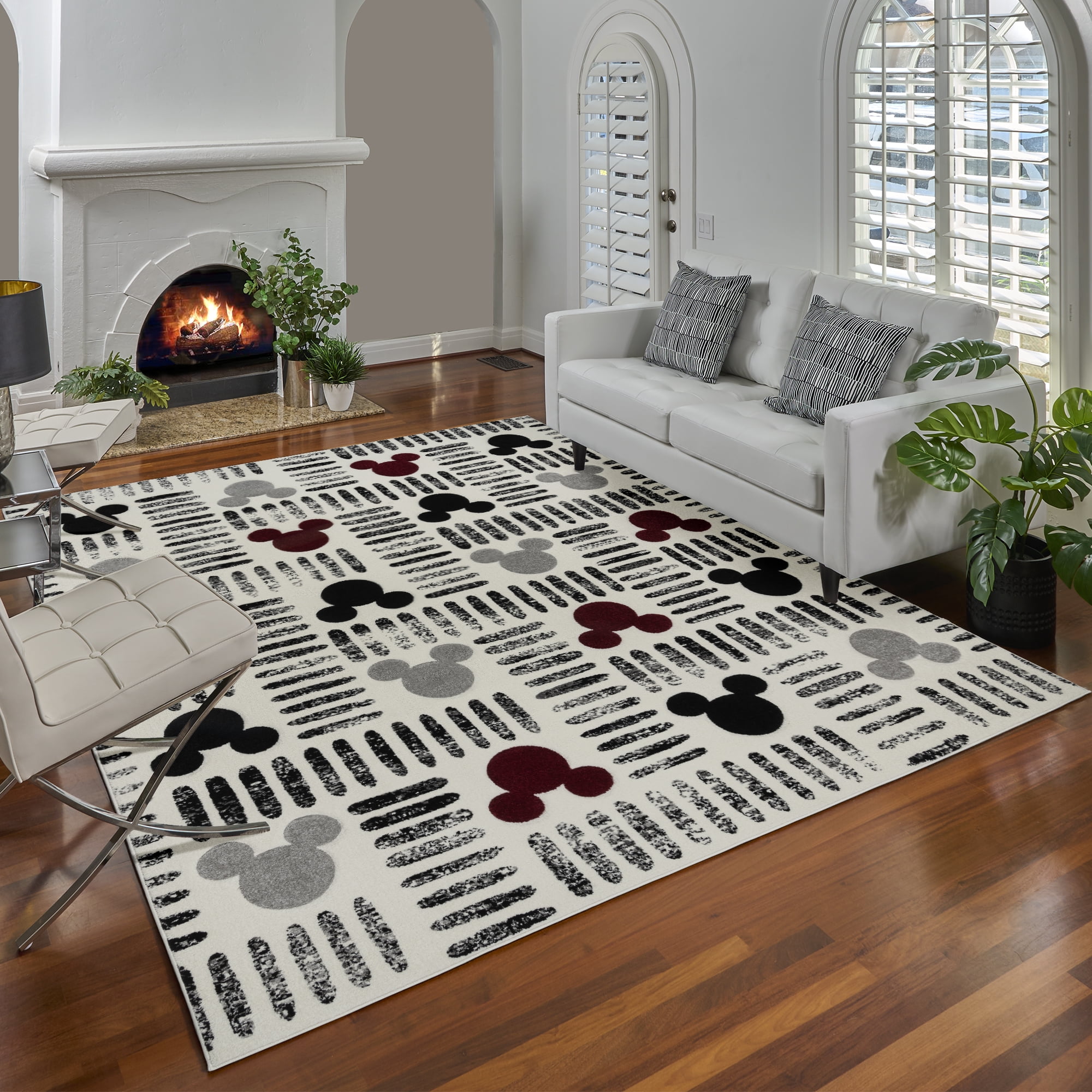 Disney Bravo Mickey Mouse Strokes Ivory Area Rug - Walmart.com