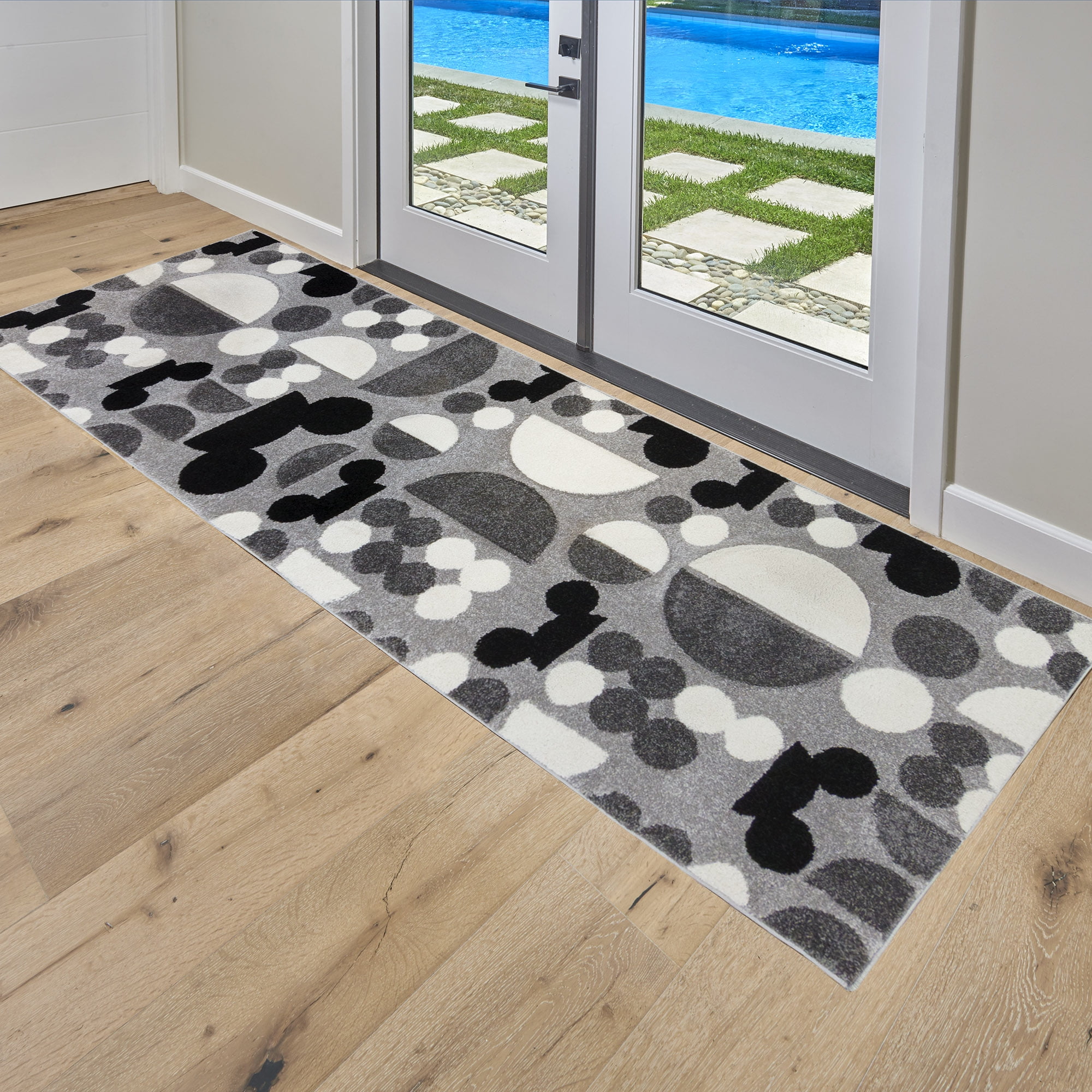 Disney Bravo Mickey Mouse Spheres Modern Geometric Gray Indoor Area Rug ...
