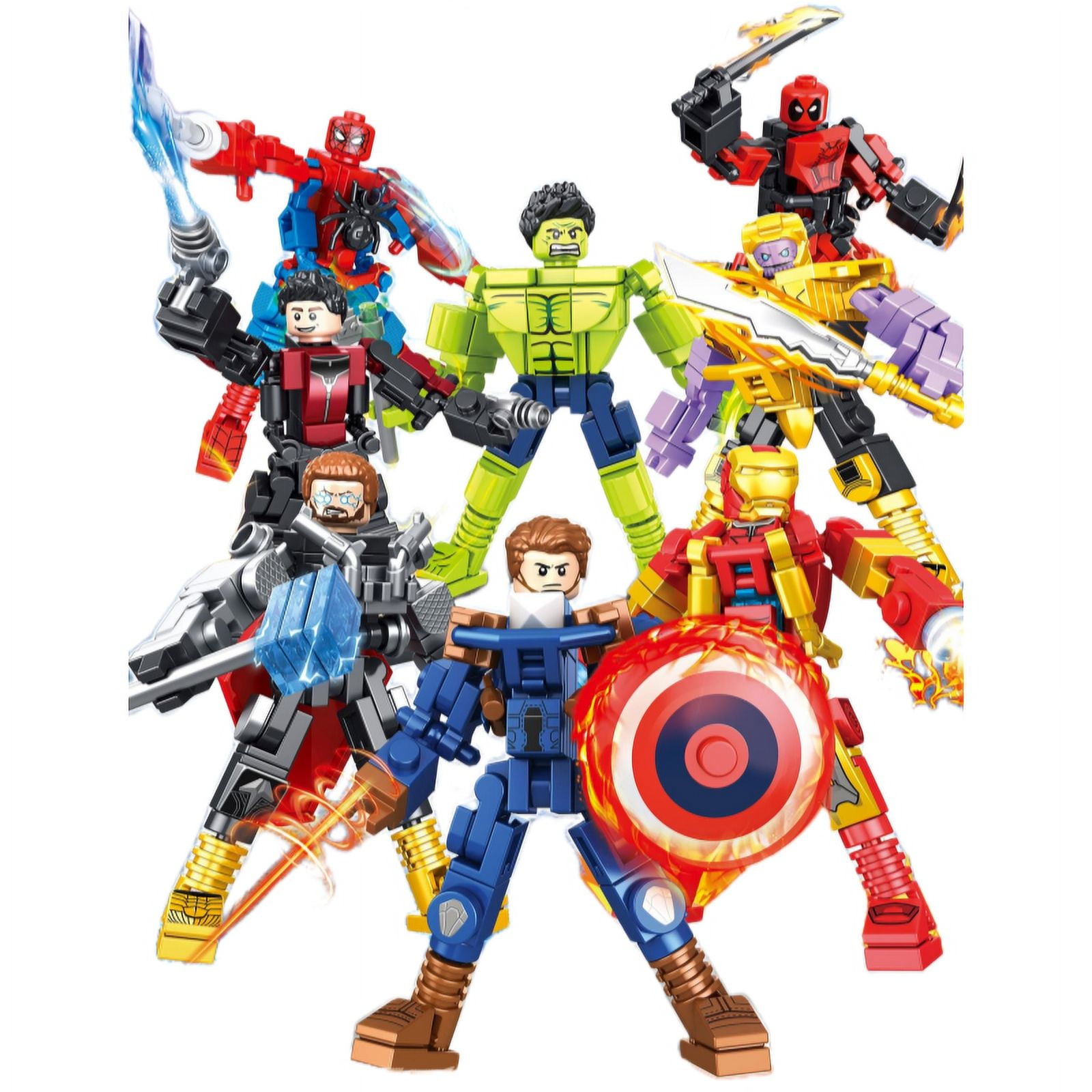 Disney Building Blocks Mini Model Figures Compatible Spiderman Iron Man ...