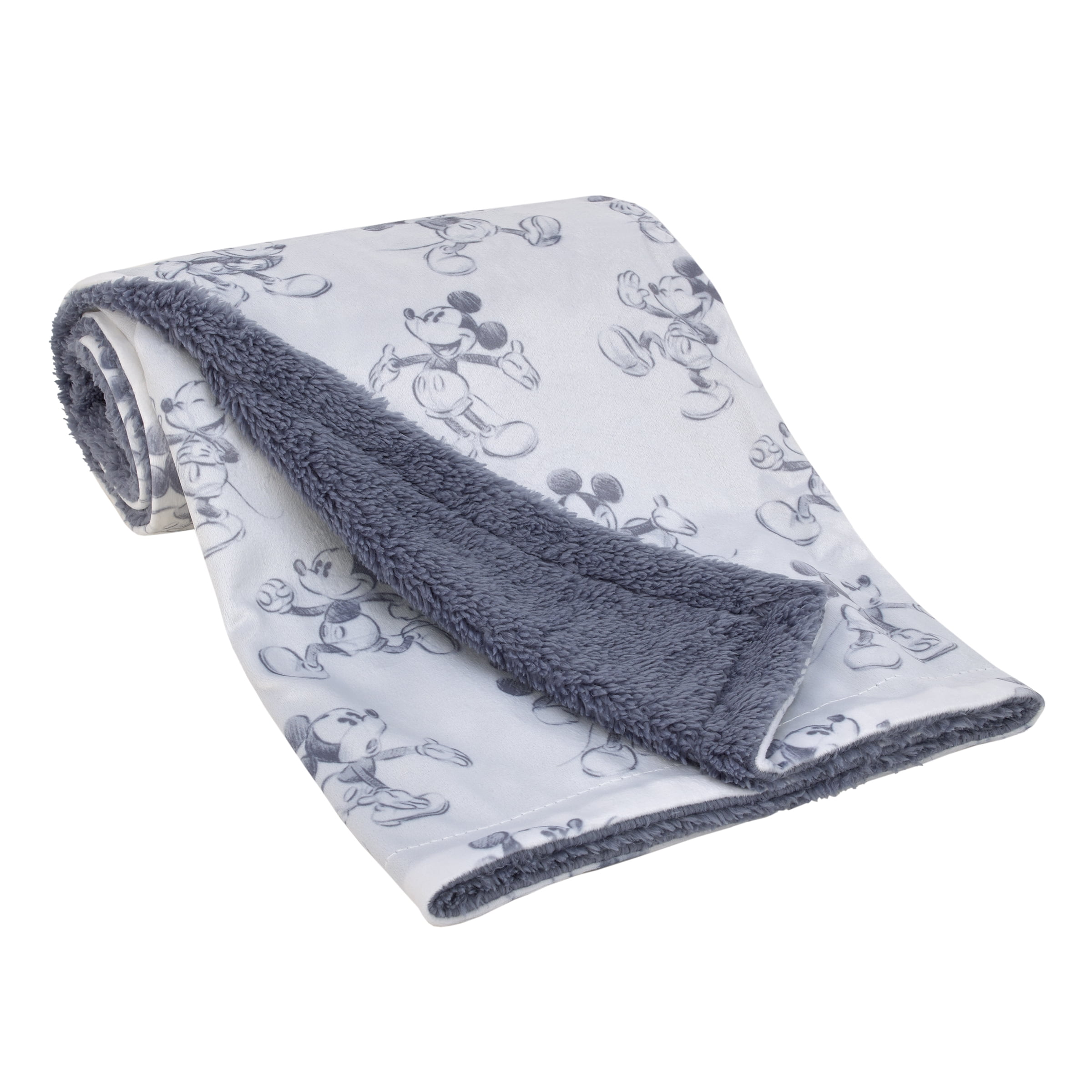 Disney Call Me Mickey White and Blue Super Soft Baby Blanket - Walmart.com