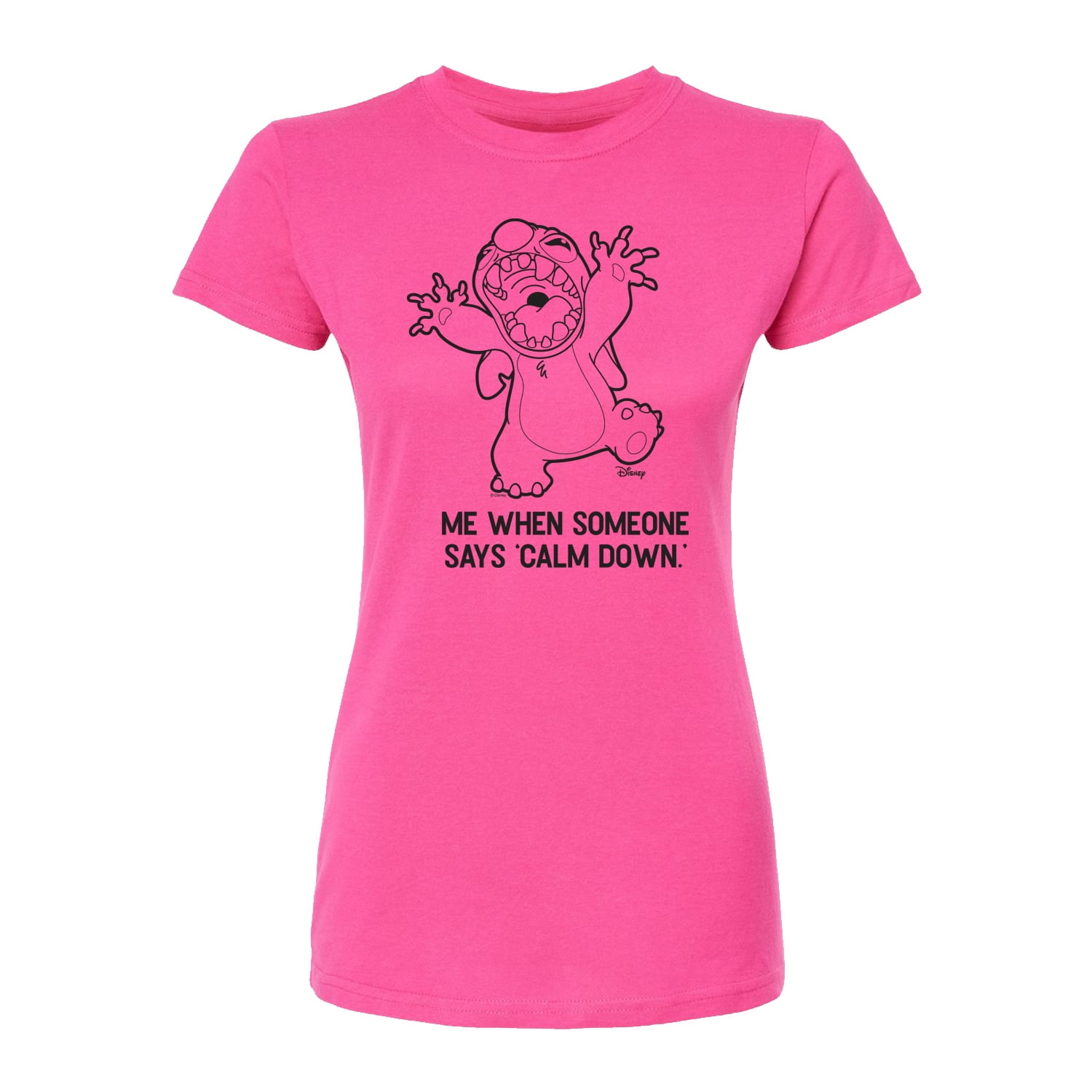 Disney - Calm Down - Juniors Fitted Short Sleeve Graphic T-Shirt ...