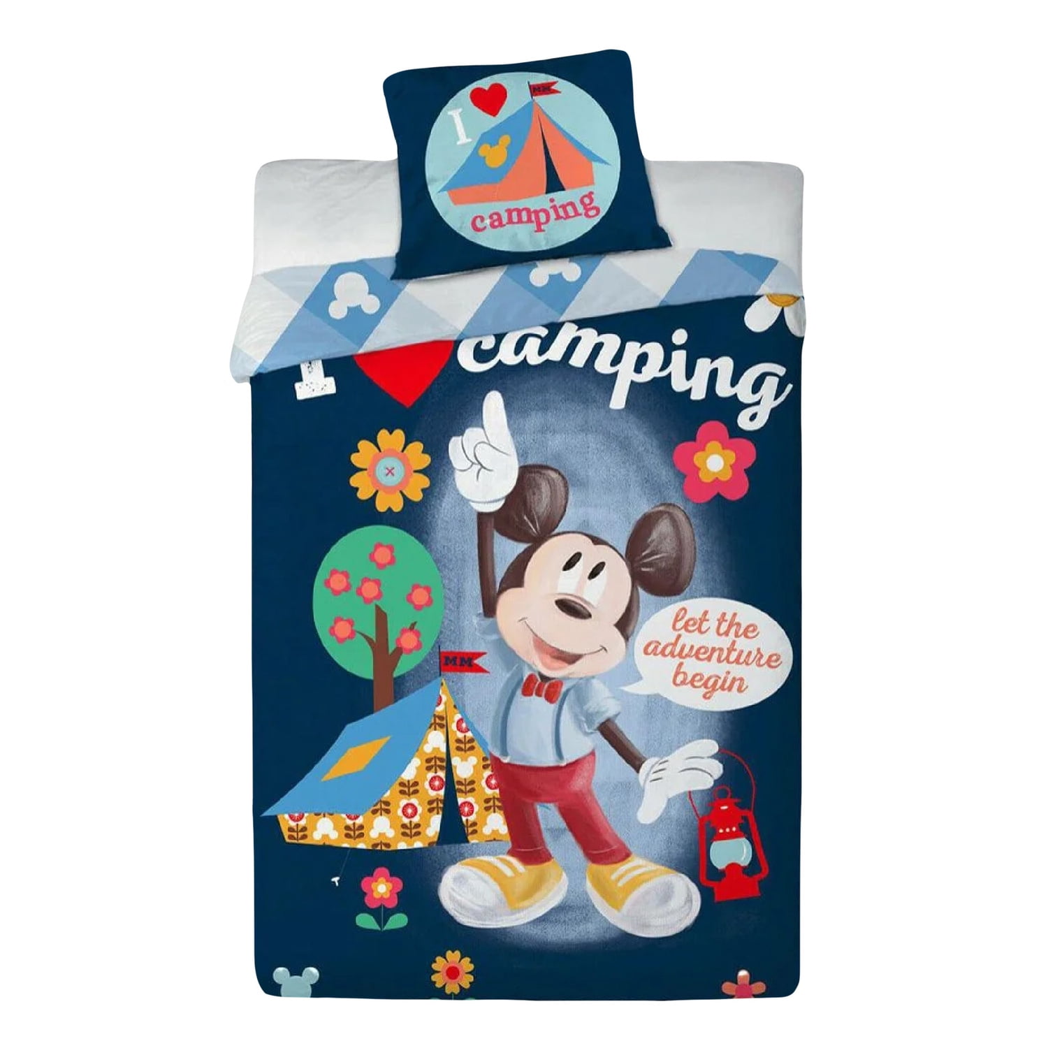 Disney Camping Cotton Mickey Mouse Duvet Set - Walmart.com