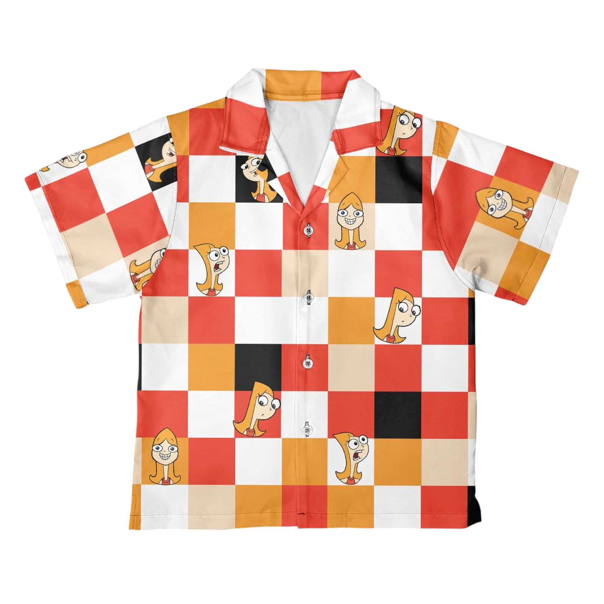 Disney Candace Flynn Checkerboard Hawaiian Shirt, Phineas and Ferb ...