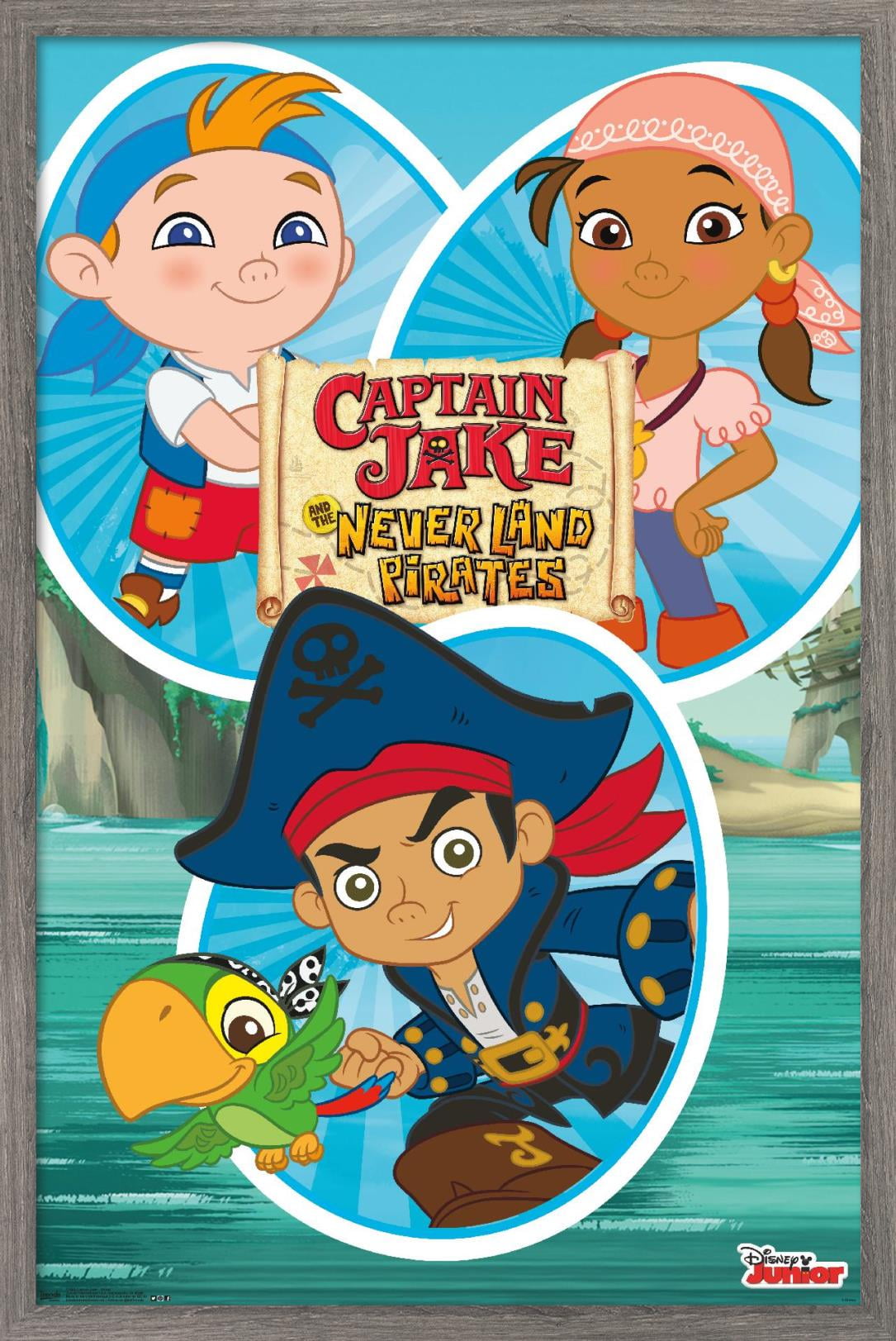 Disney Captain Jake - Group Wall Poster, 14.725" x 22.375", Framed ...