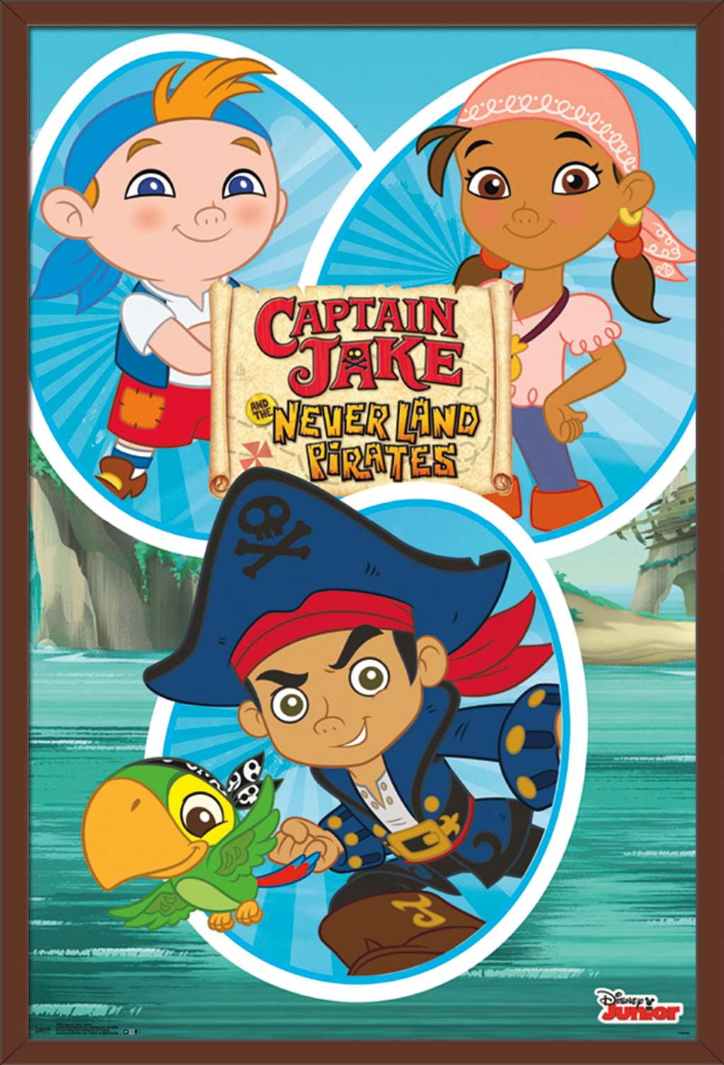 Disney Captain Jake - Group Wall Poster, 22.375" x 34", Framed ...