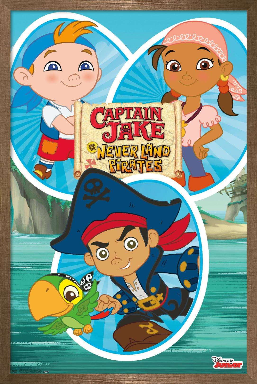 Disney Captain Jake - Group Wall Poster, 22.375" x 34", Framed ...