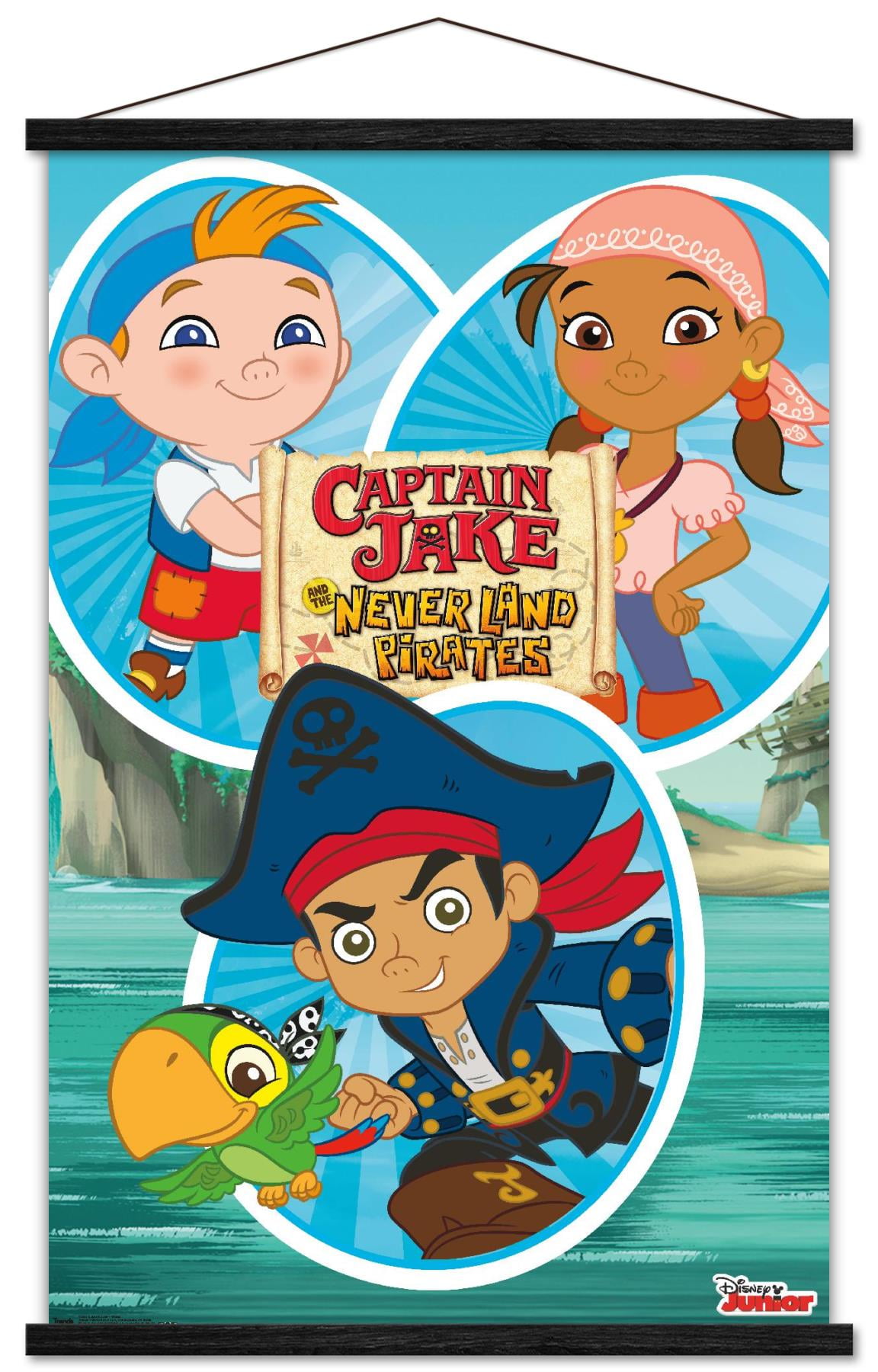 Disney Captain Jake - Group Wall Poster with Wooden Magnetic Frame, 22. ...