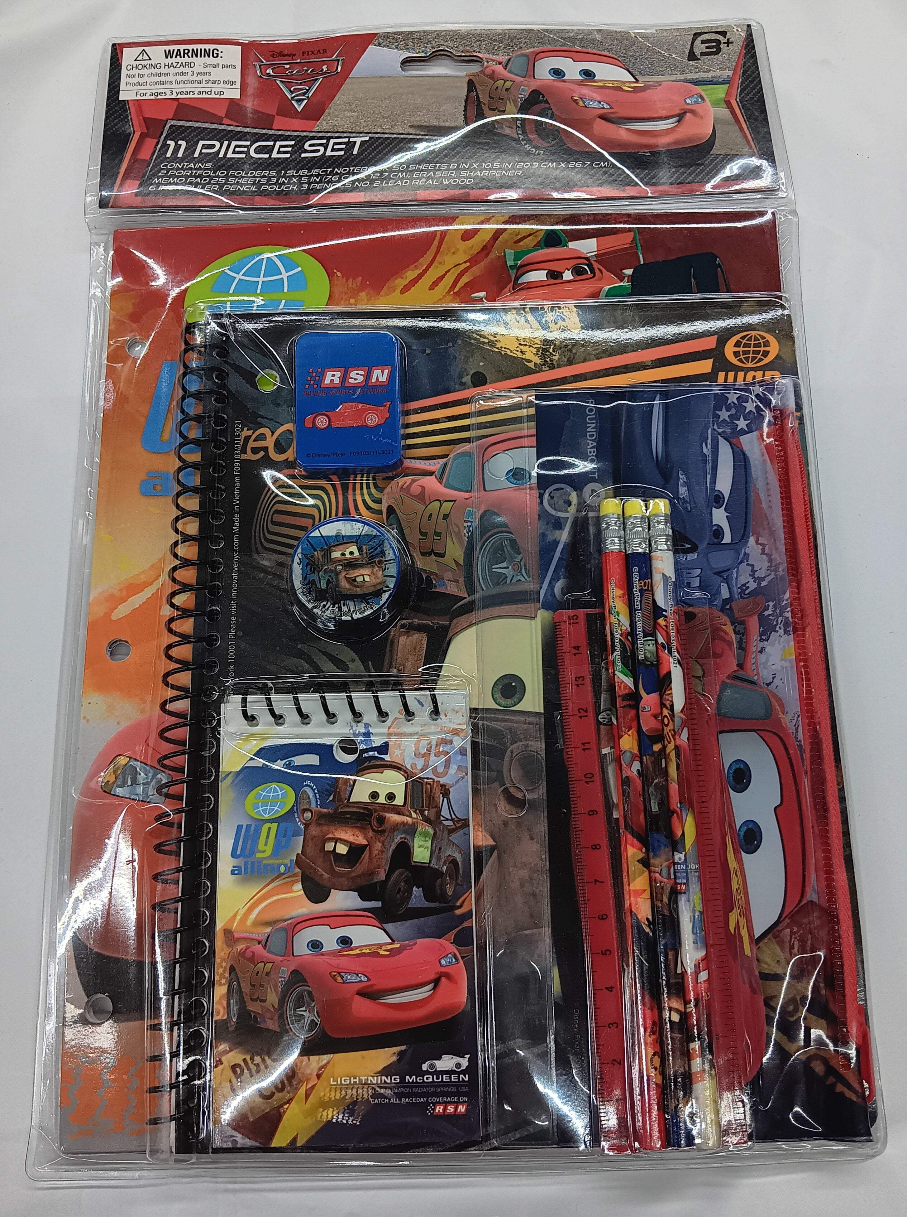 Disney Cars Value 11 Piece Stationery Set in Bag Pencil Pouch, Ruler ...