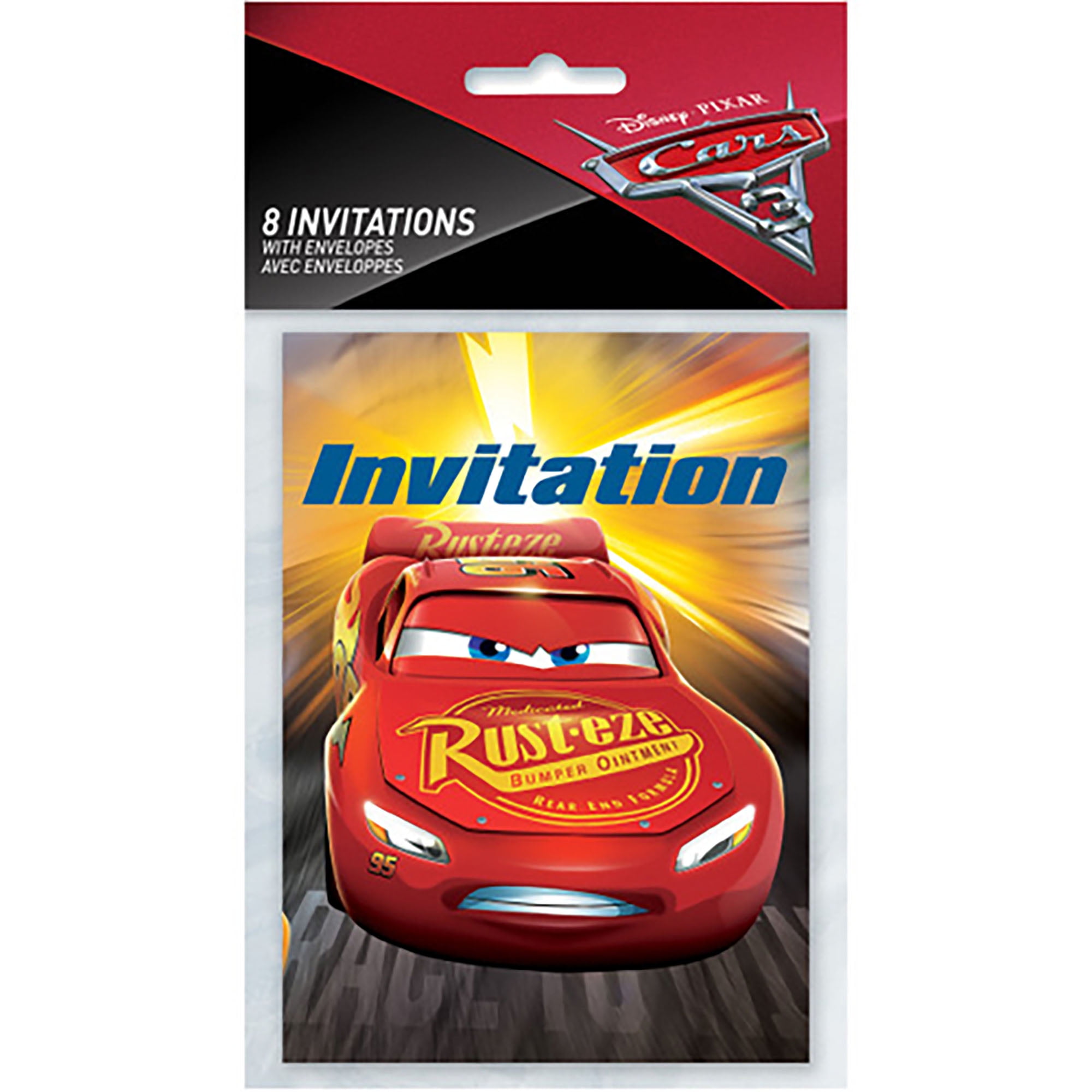 Disney Cars 3 Invitations w/ Envelopes (8ct) - Walmart.com