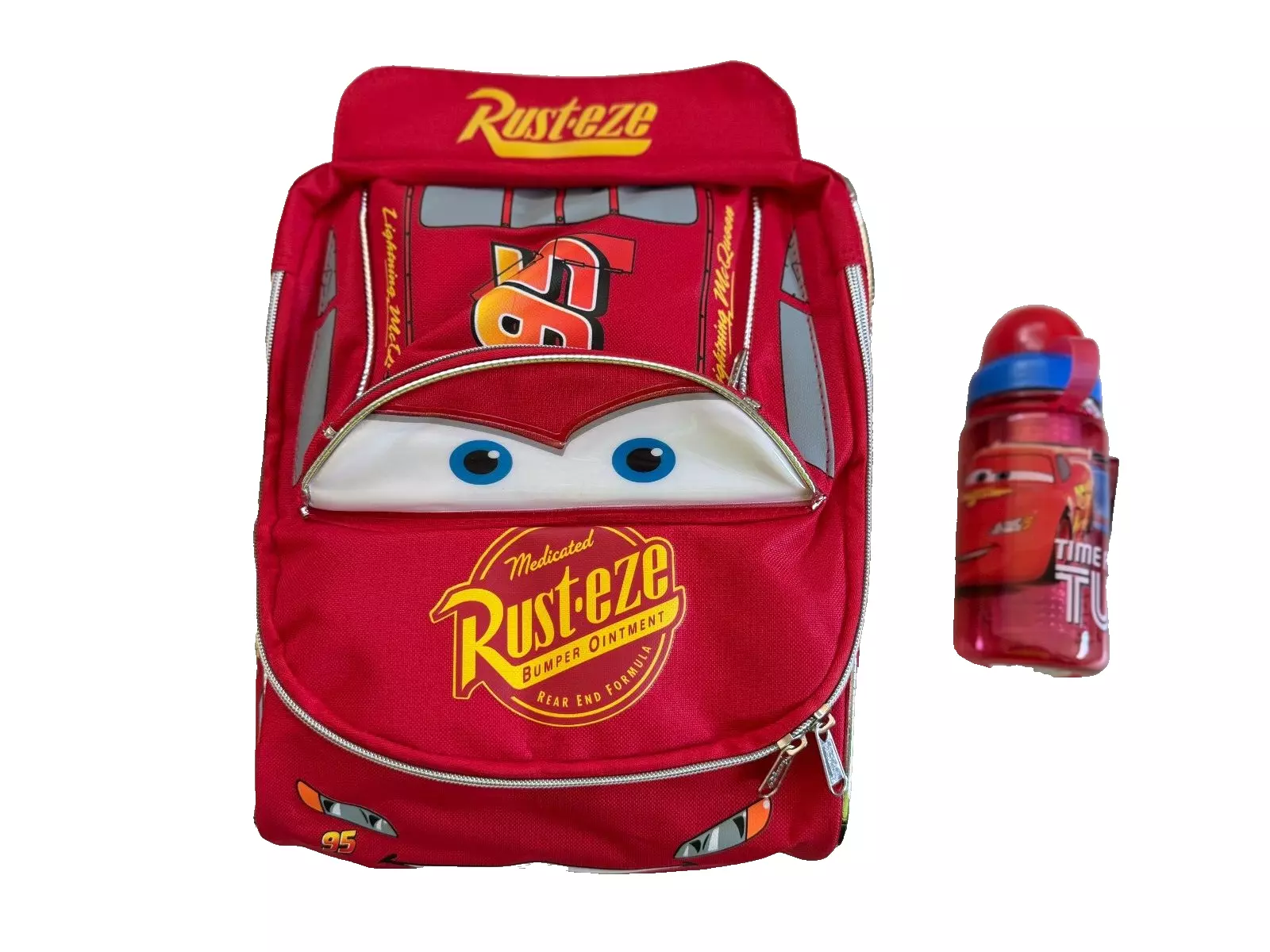 Disney Cars 3D Face 12 inches Backpack with Water Bottle - Walmart.com
