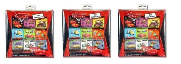 Disney Cars 9 Roll Sticker Box Over 150 Stickers each box x 3 boxes ...