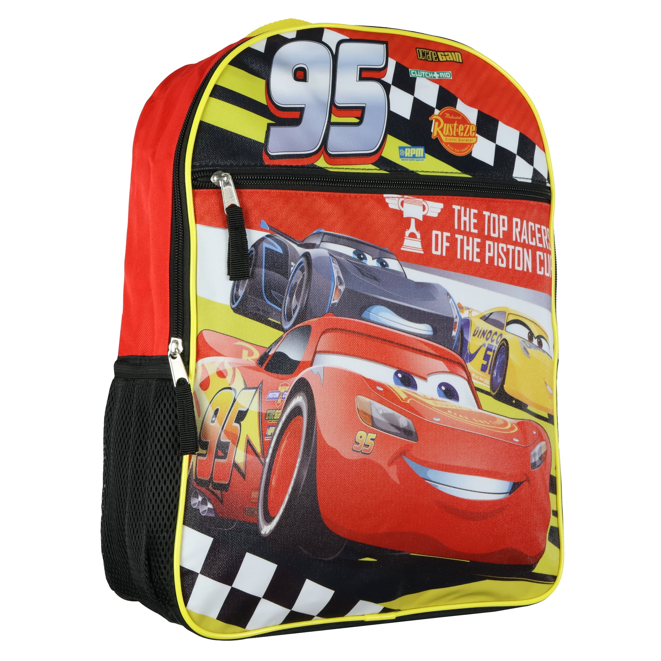 Disney Cars Backpack Top Racers Lightning McQueen 16" School Bag ...