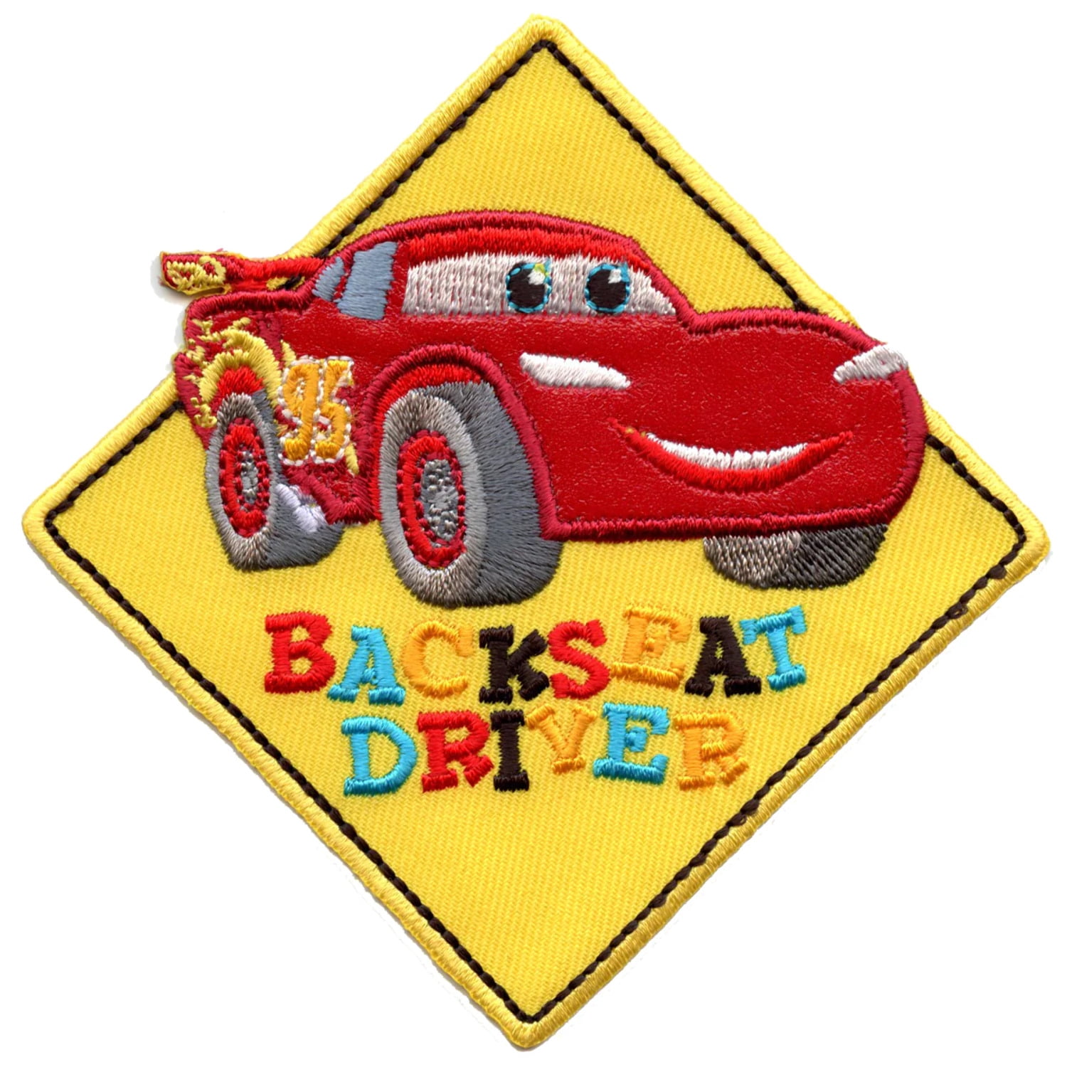 Disney Cars Backseat Driver Lightning McQueen Embroidered Applique ...