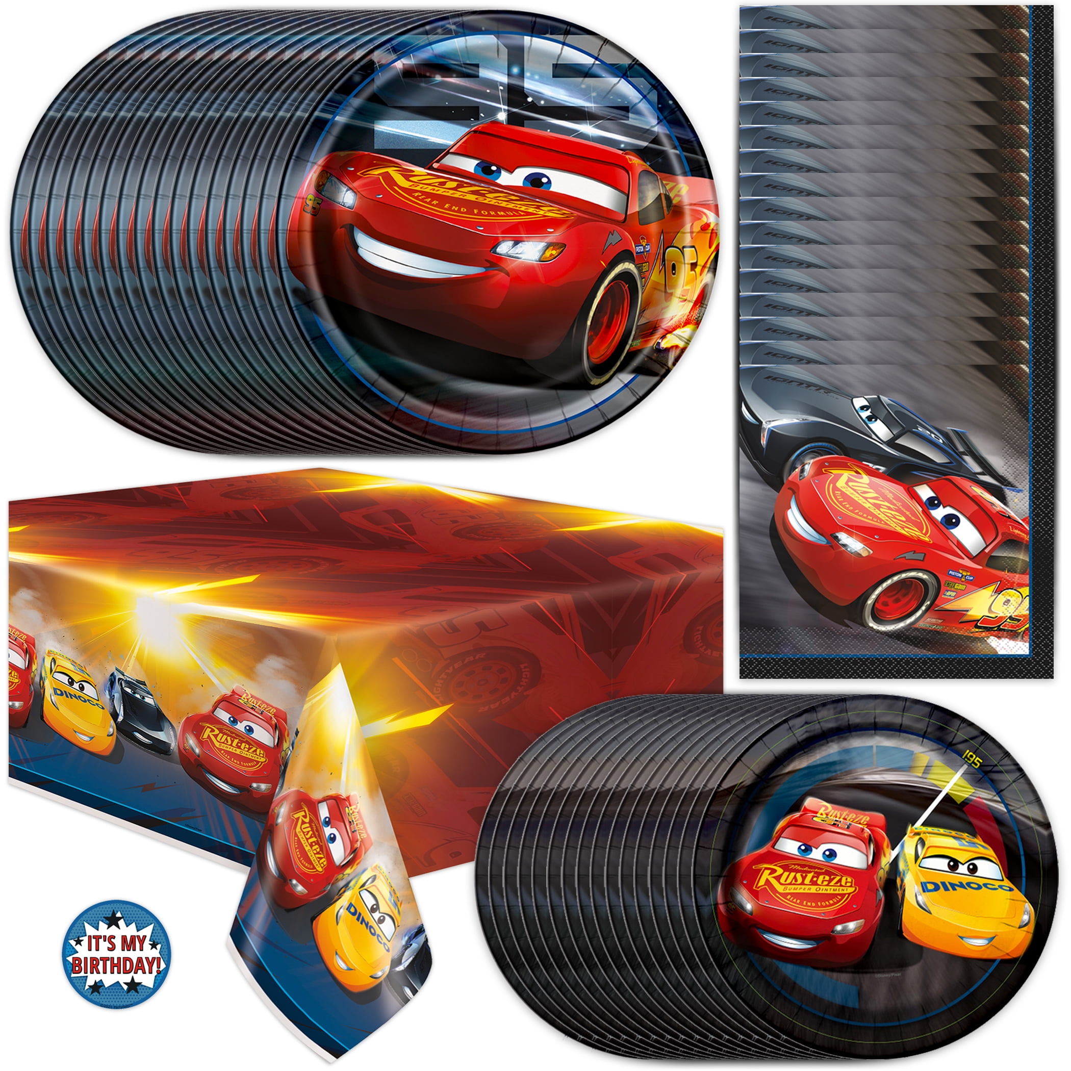 Disney Cars Birthday Party Supplies for 16 Guests | Includes Table ...