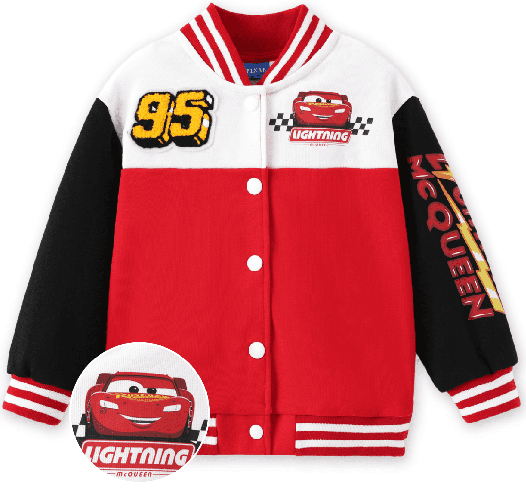 Disney Cars Boys Bomber Jackets Lightning McQueen Varsity Lightweight ...
