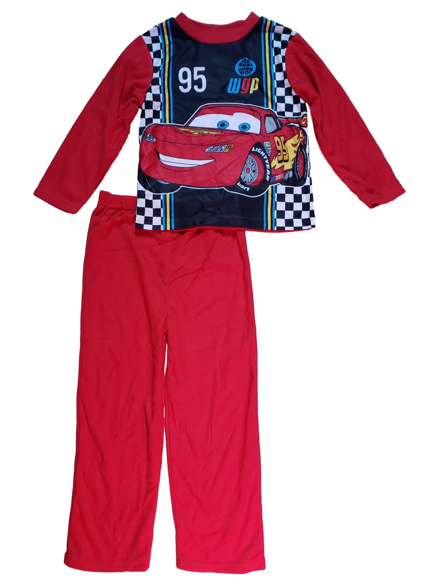 Disney Cars Boys Red Lightning McQueen Flannel 2 Piece Pajama PJ Set 6 ...