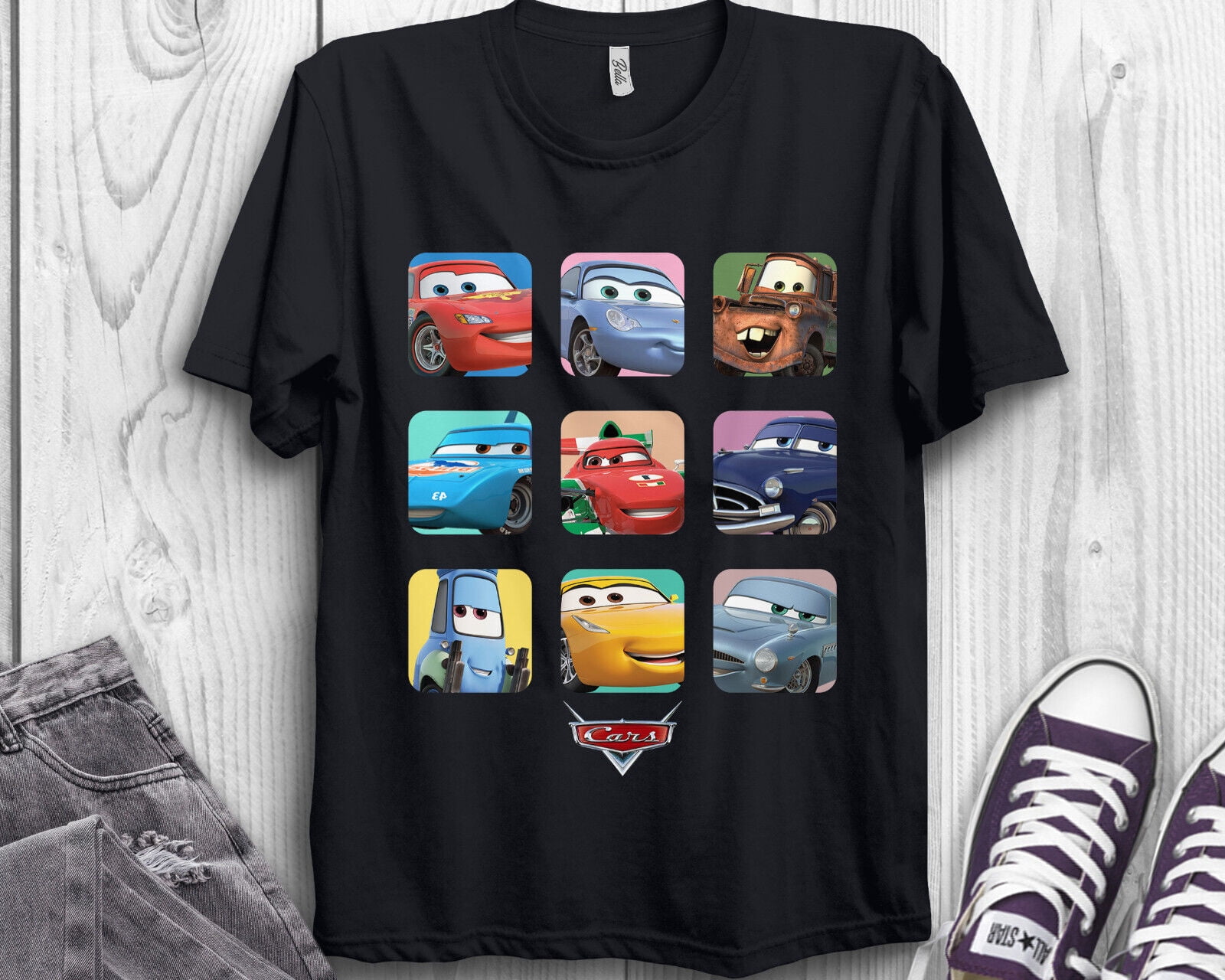 Disney Cars Characters Group Shot Vintage Unisex Adult Shirt Kid Tee ...