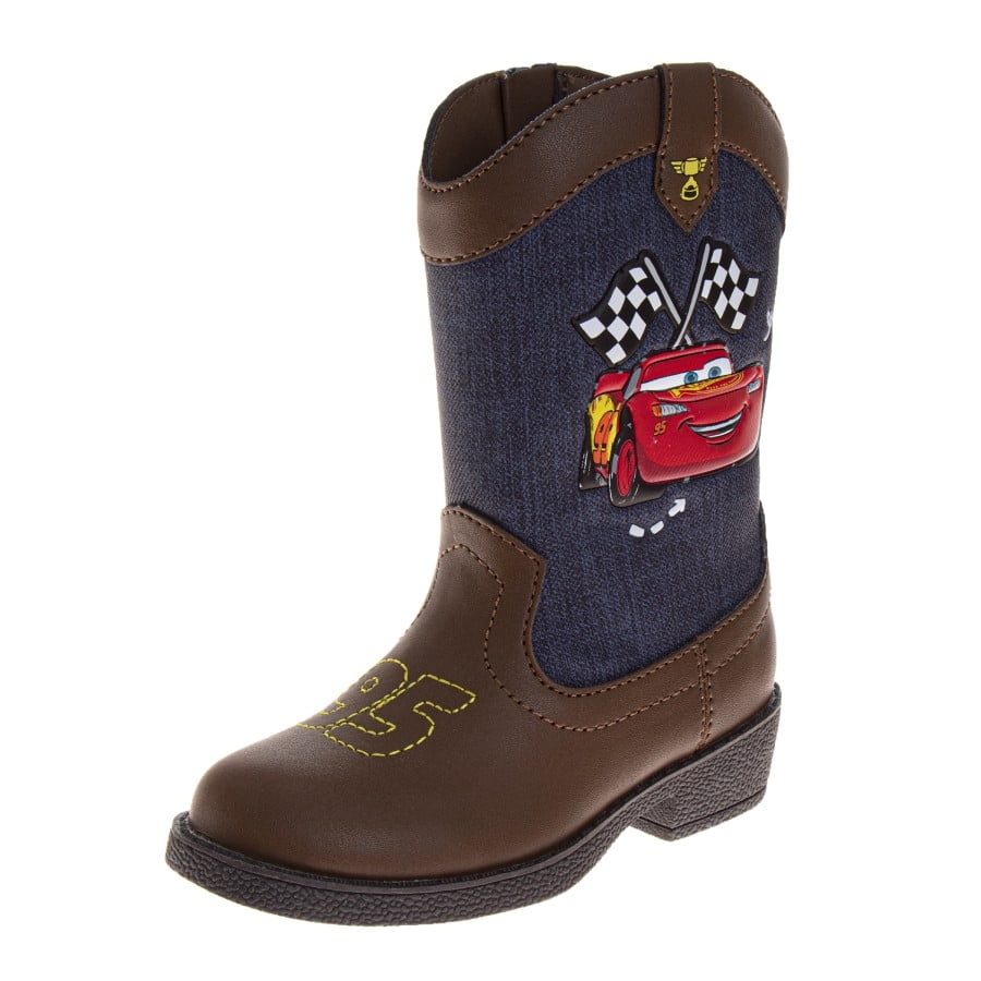Disney Cars Cowboy Boots Calf High Western Shoes, Lightning Mcqueen ...