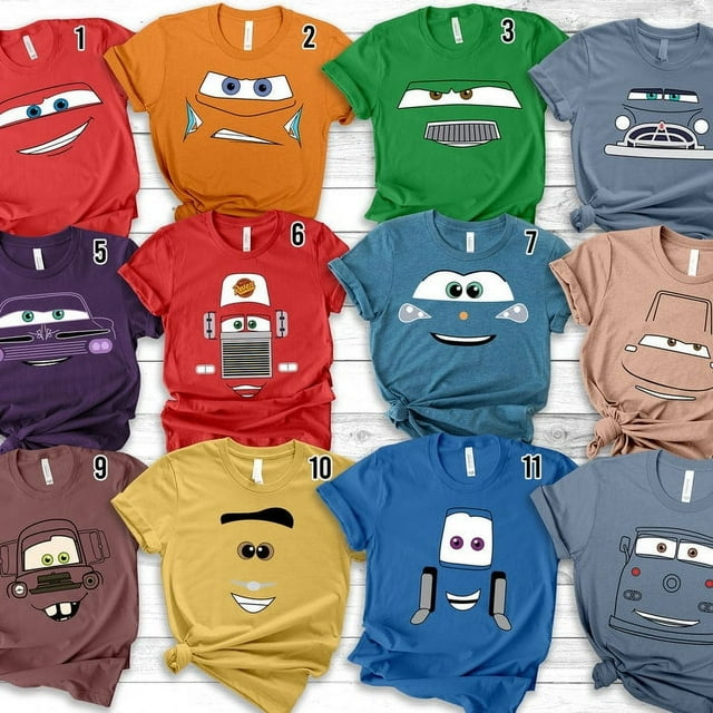 Disney Cars Face Outline Family Matching Shirt, Halloween Cars Costume ...