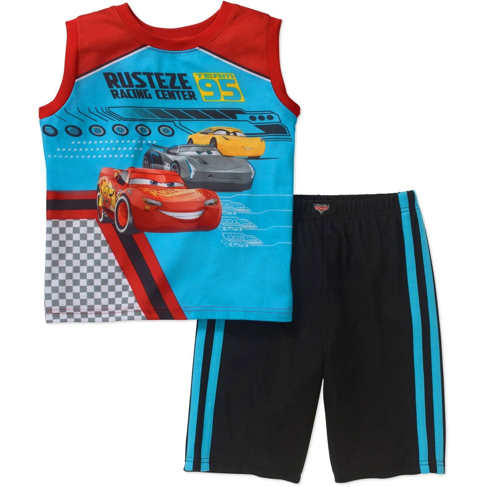 Disney Cars Lightning McQueen 2 PC Sleeveless Pajama Set Boy Size 6/7 ...