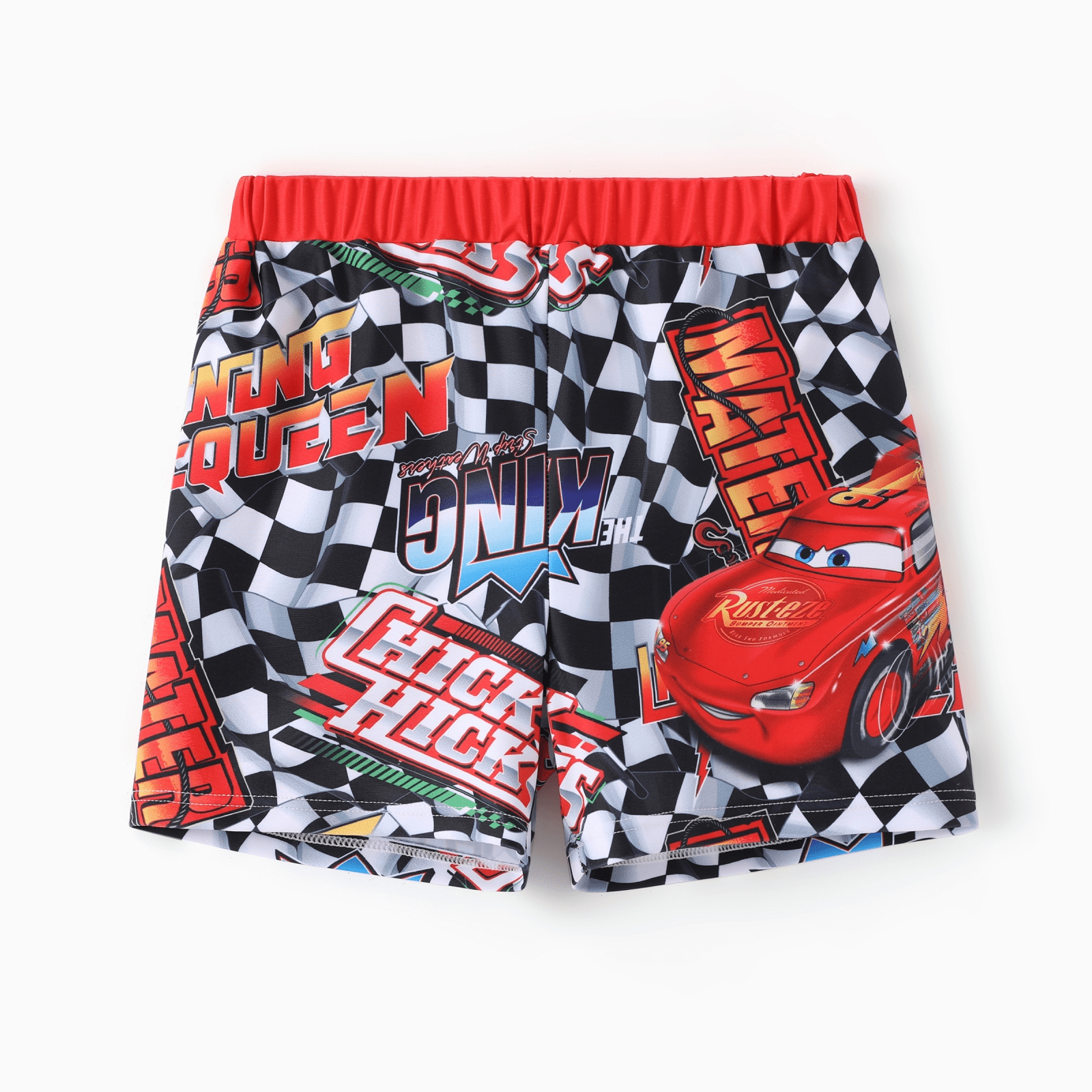 Disney Cars Lightning McQueen Boys Swim Trunks Racing Print Swim Shorts ...