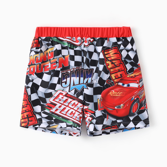 Disney Cars Lightning McQueen Boys Swim Trunks Racing Print Swim Shorts ...