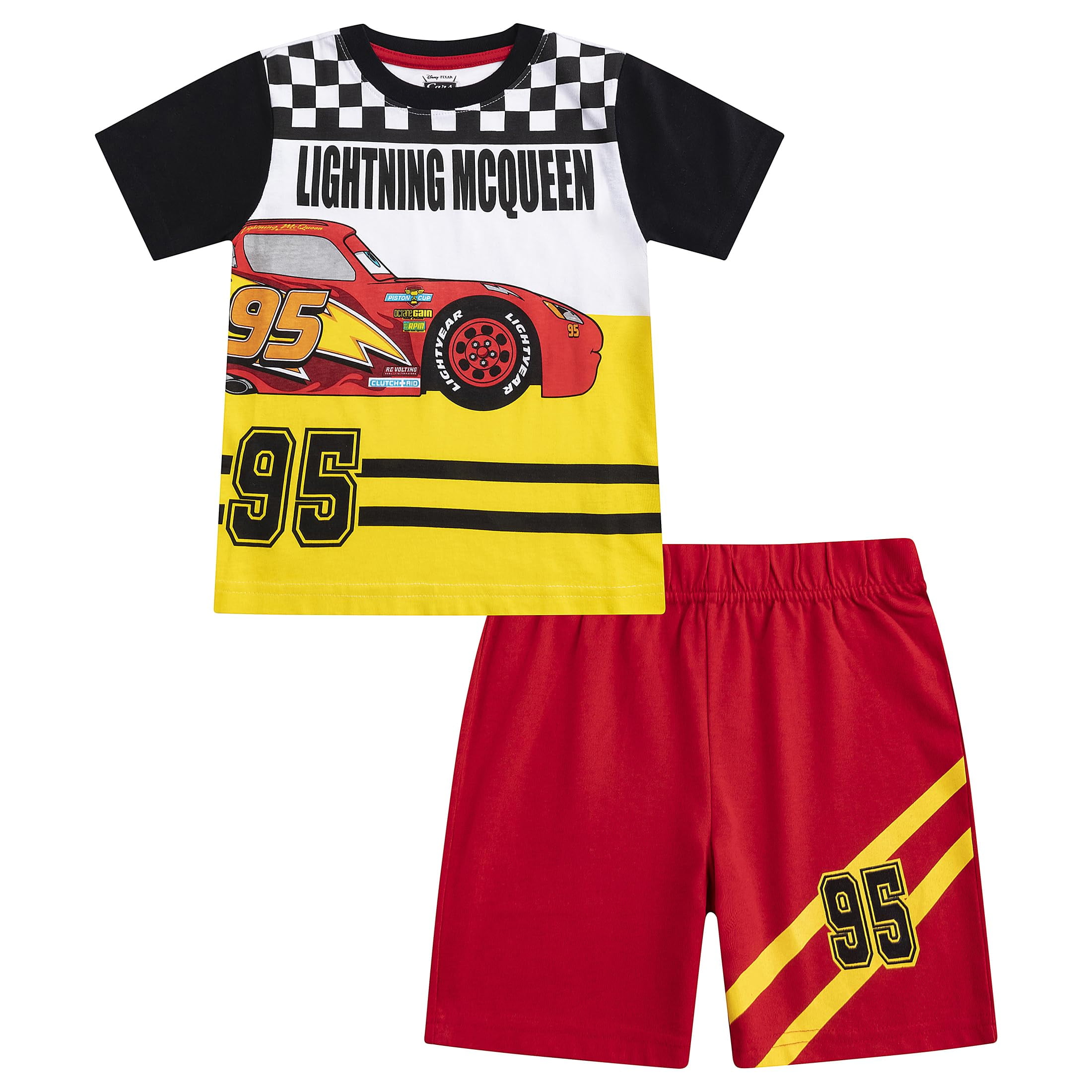 Disney Cars Lightning McQueen Boys T-Shirt and Shorts (Boys), 2 Piece ...