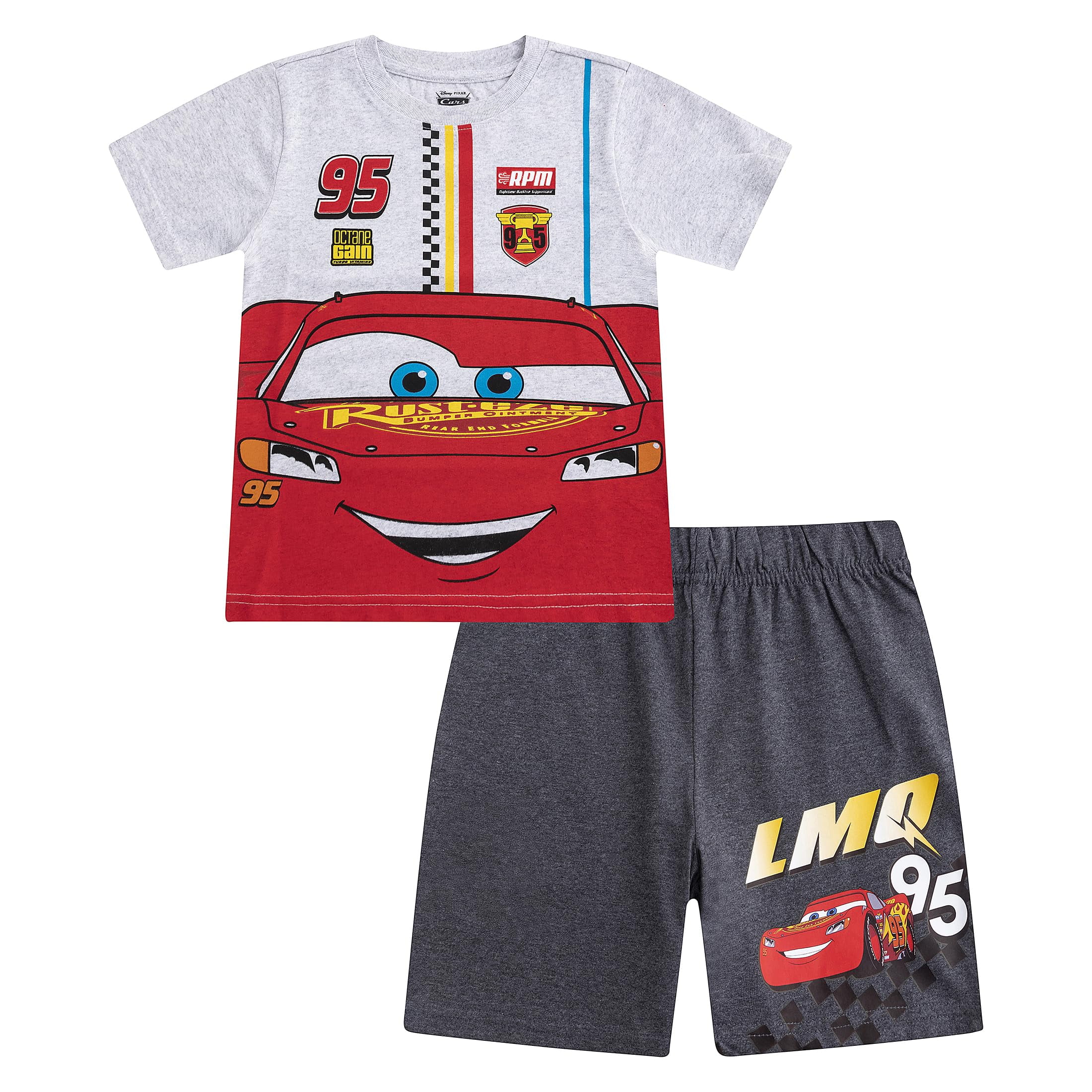 Disney Cars Lightning McQueen Boys T-Shirt and Shorts (Boys), 2 Piece ...
