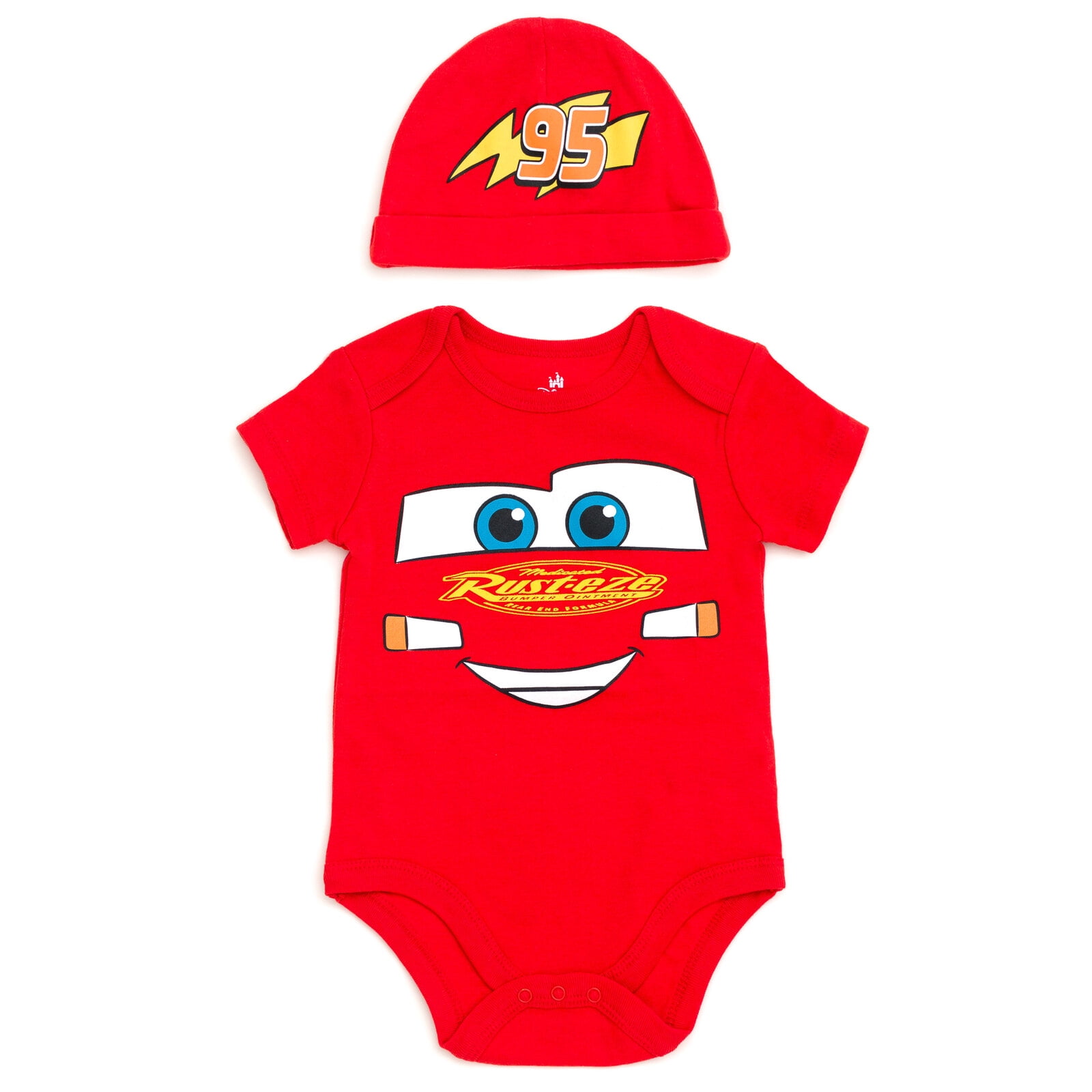 Disney Cars Lightning McQueen Cosplay Bodysuit and Hat Set Logo Newborn ...