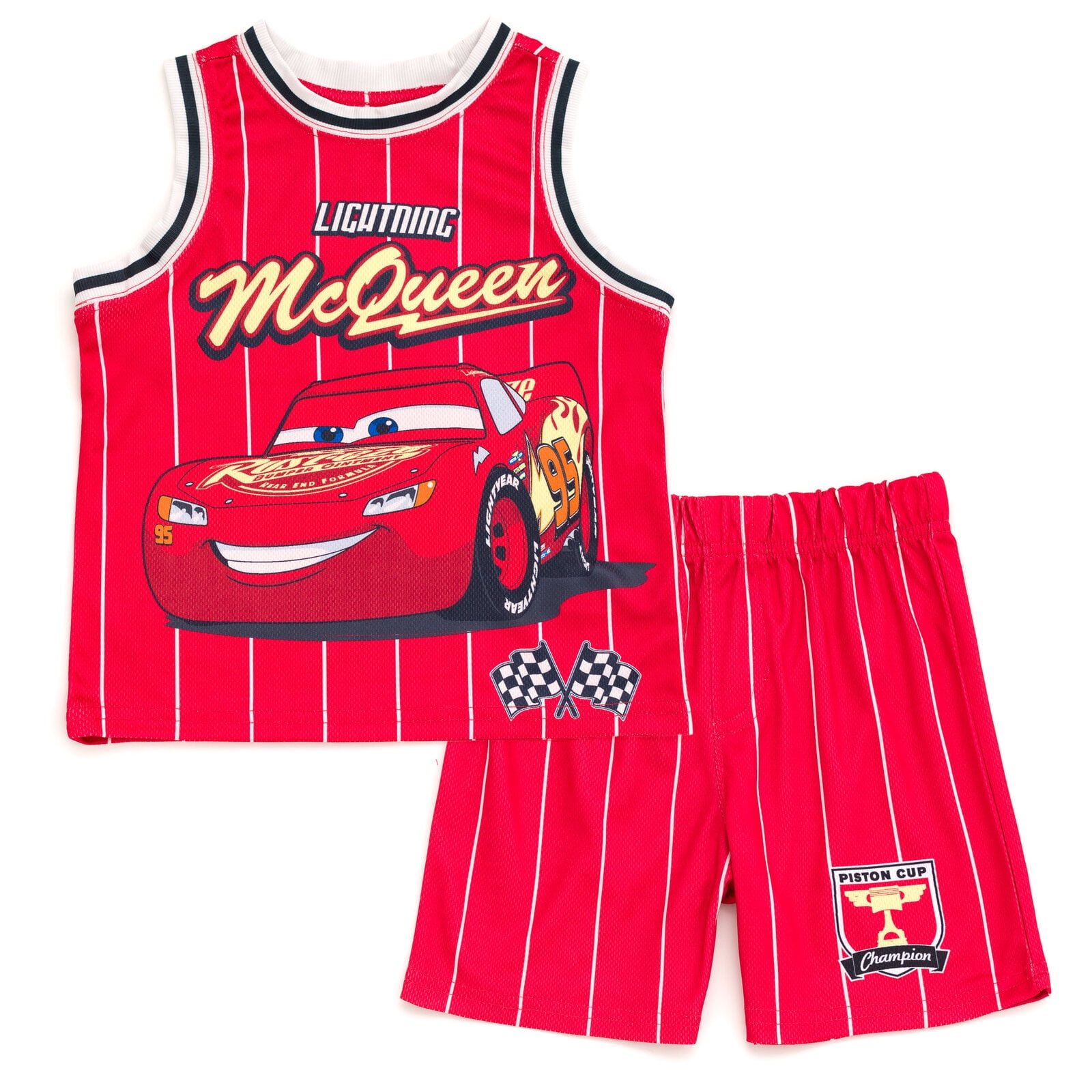 Disney Cars Lightning McQueen Mesh Jersey Athletic Tank Top and ...