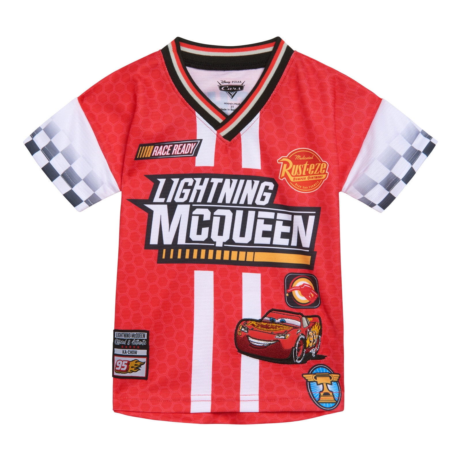 Disney Cars Lightning McQueen Mesh Soccer Jersey Athletic V-neck T ...