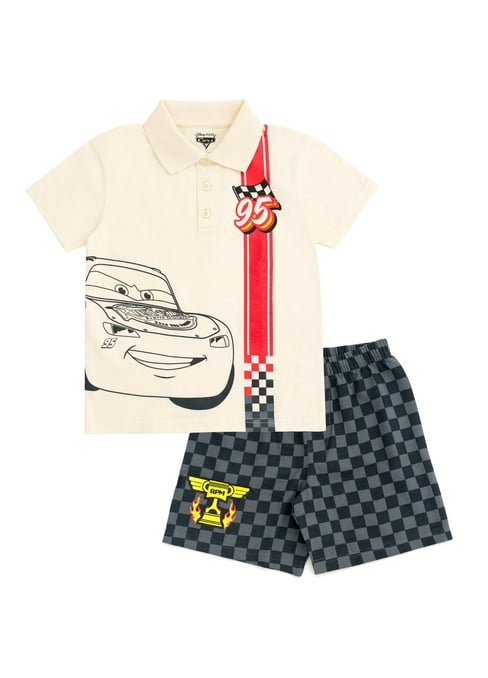 Disney Pixar Cars Lightning McQueen T-Shirt and Shorts Set, Movie ...