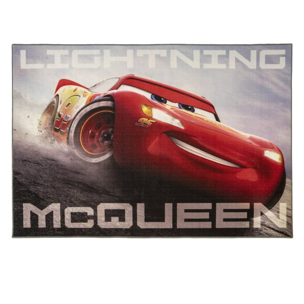 Disney Cars Lightning McQueen Printed Polyester Rug, 4'6"x6'6", Multi ...