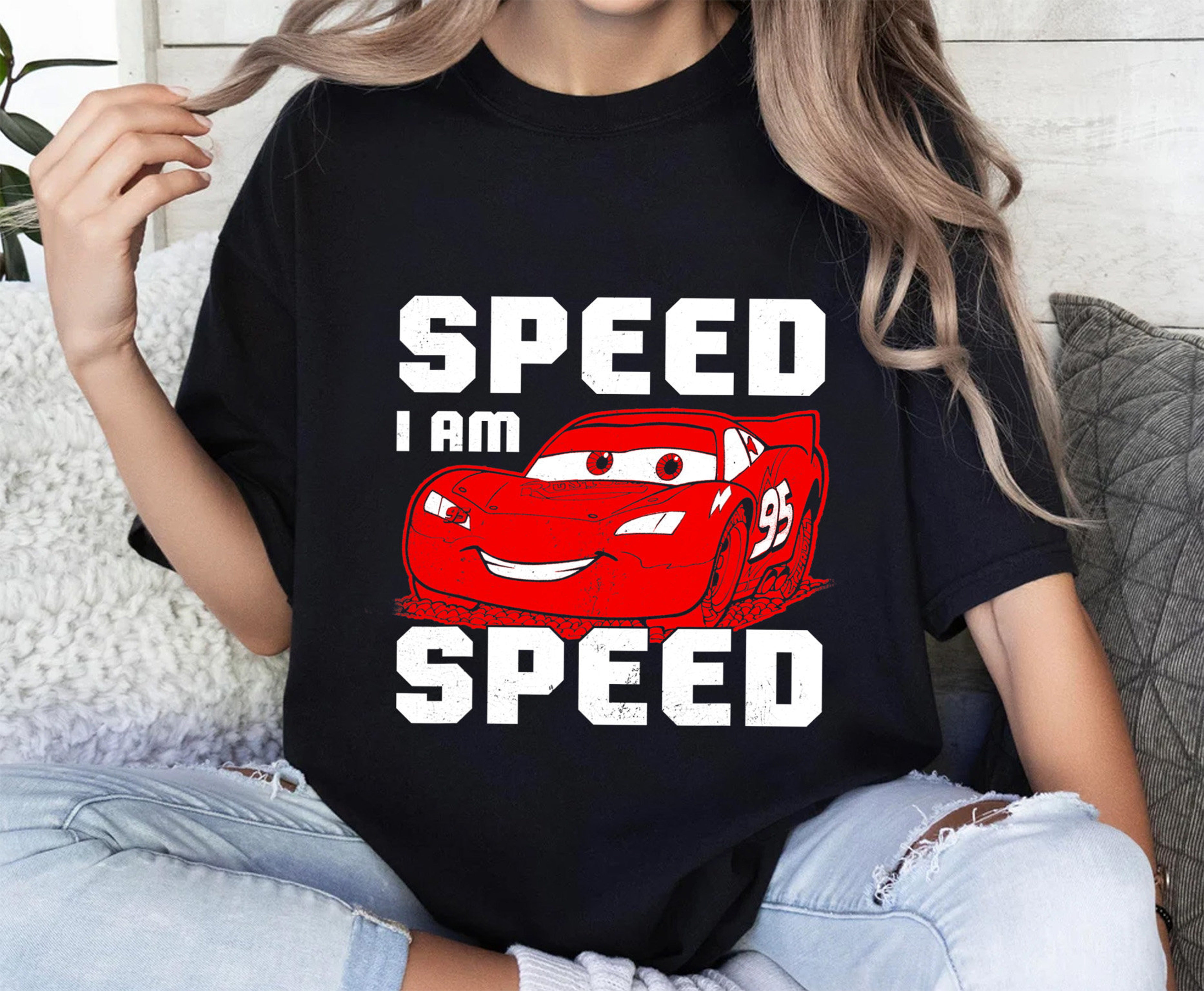 Disney Cars Lightning McQueen SPEED I Am SPEED Graphic T-Shirt, Disney ...
