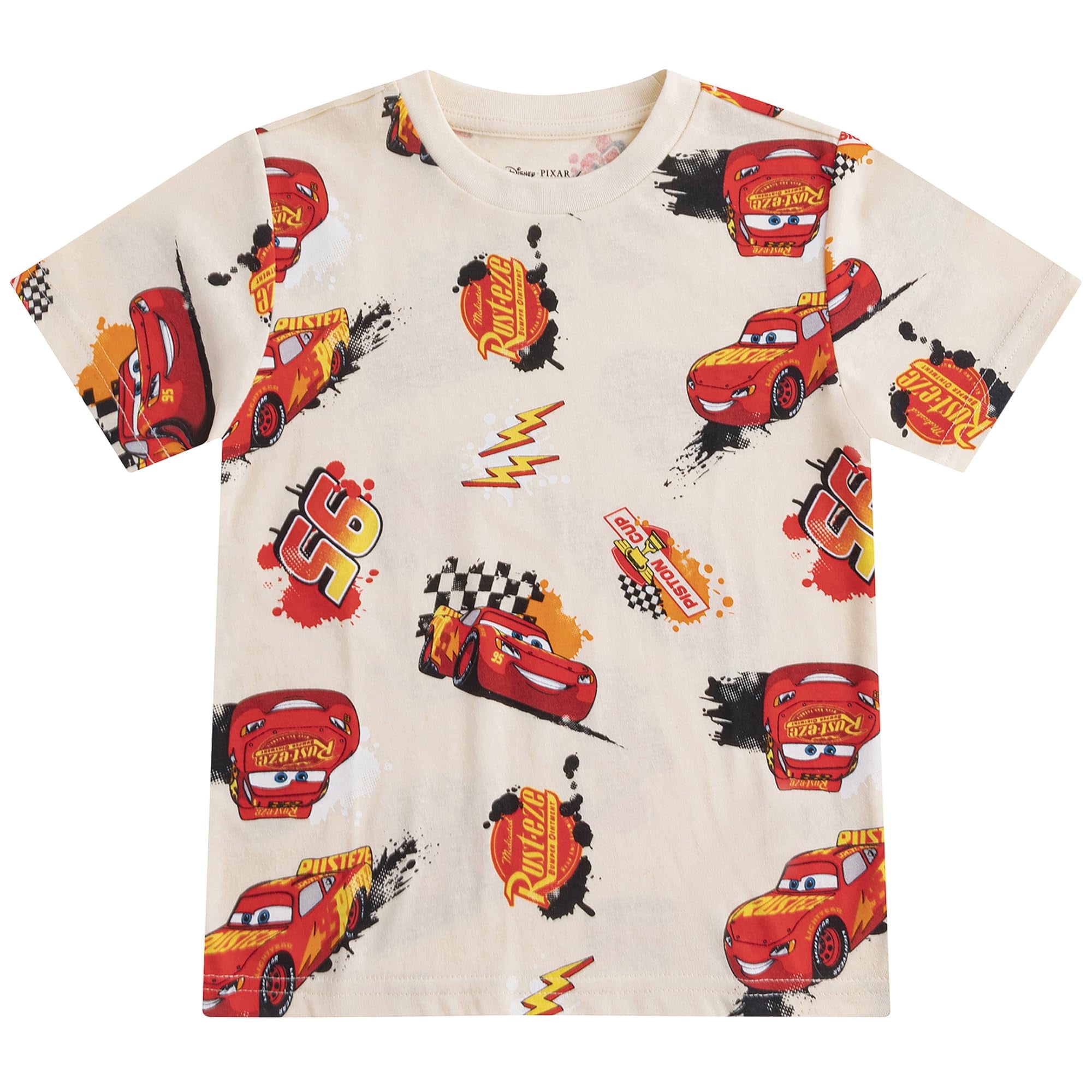 Disney Cars Lightning McQueen Short Sleeve T-Shirt (Boys), Sizes 2T-7 ...
