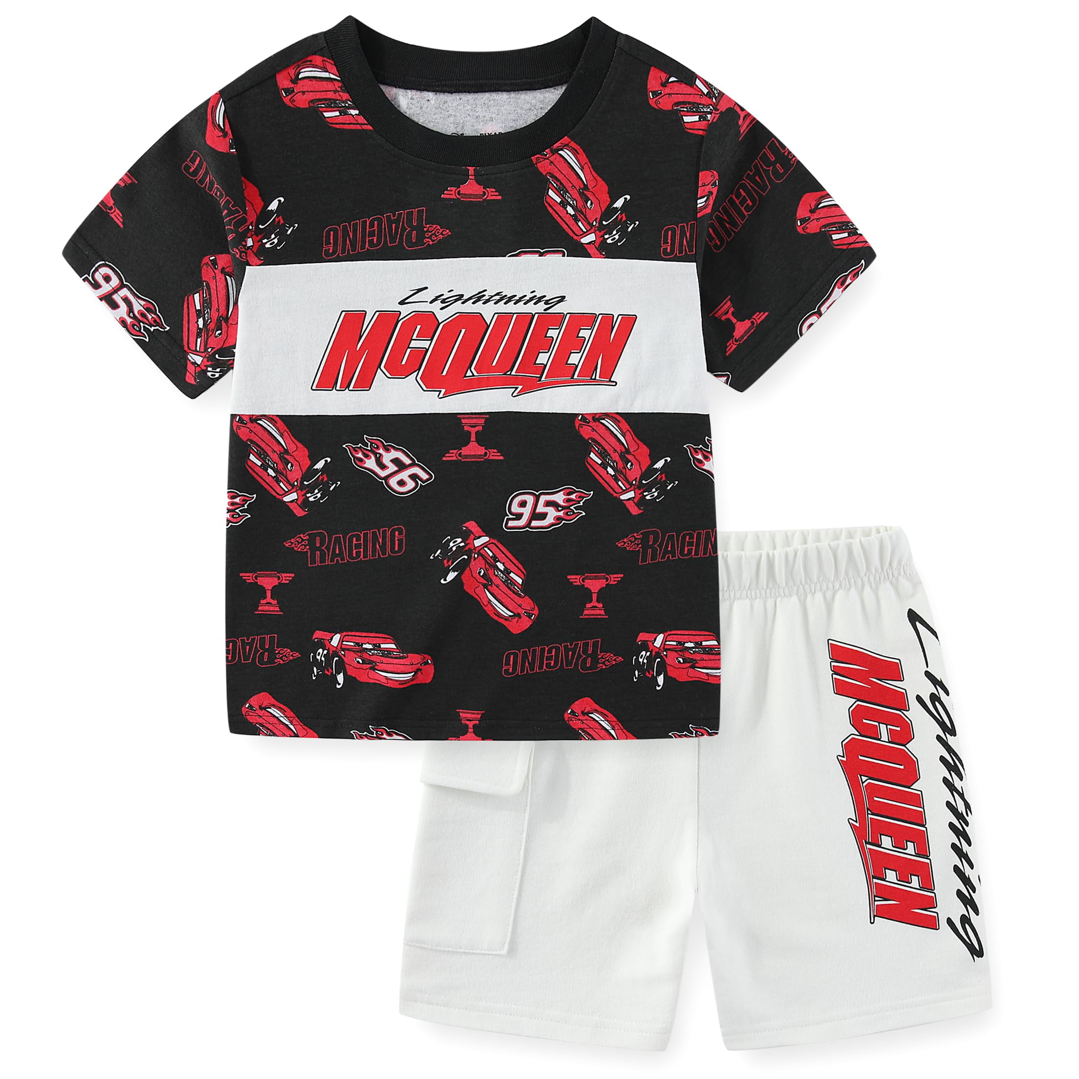 Disney Cars Lightning McQueen Short Sleeve T-Shirt and French Terry ...