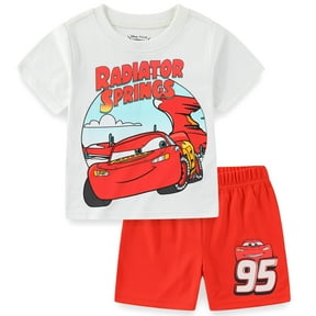 Disney Cars Lightning McQueen Polo Shirt and Shorts Outfit Set Toddler ...