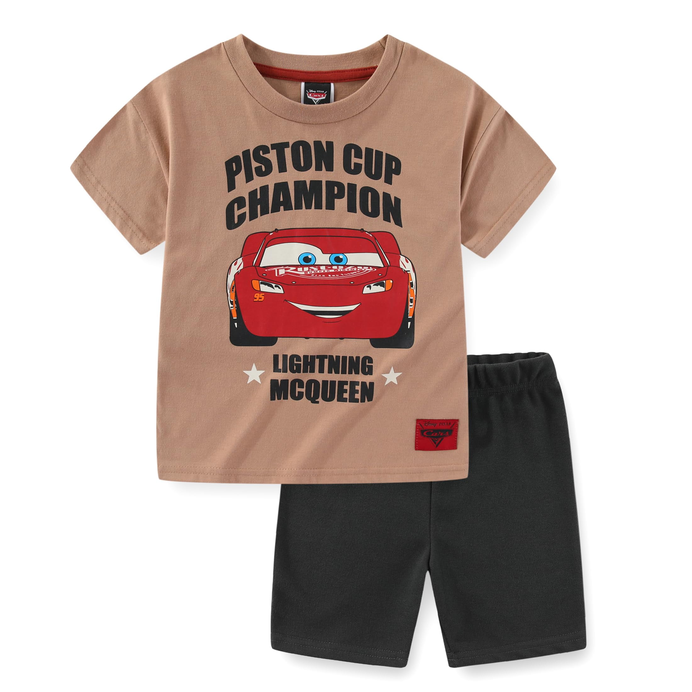 Disney Cars Lightning McQueen Short Sleeve T-Shirt and Shorts Set (Boys ...